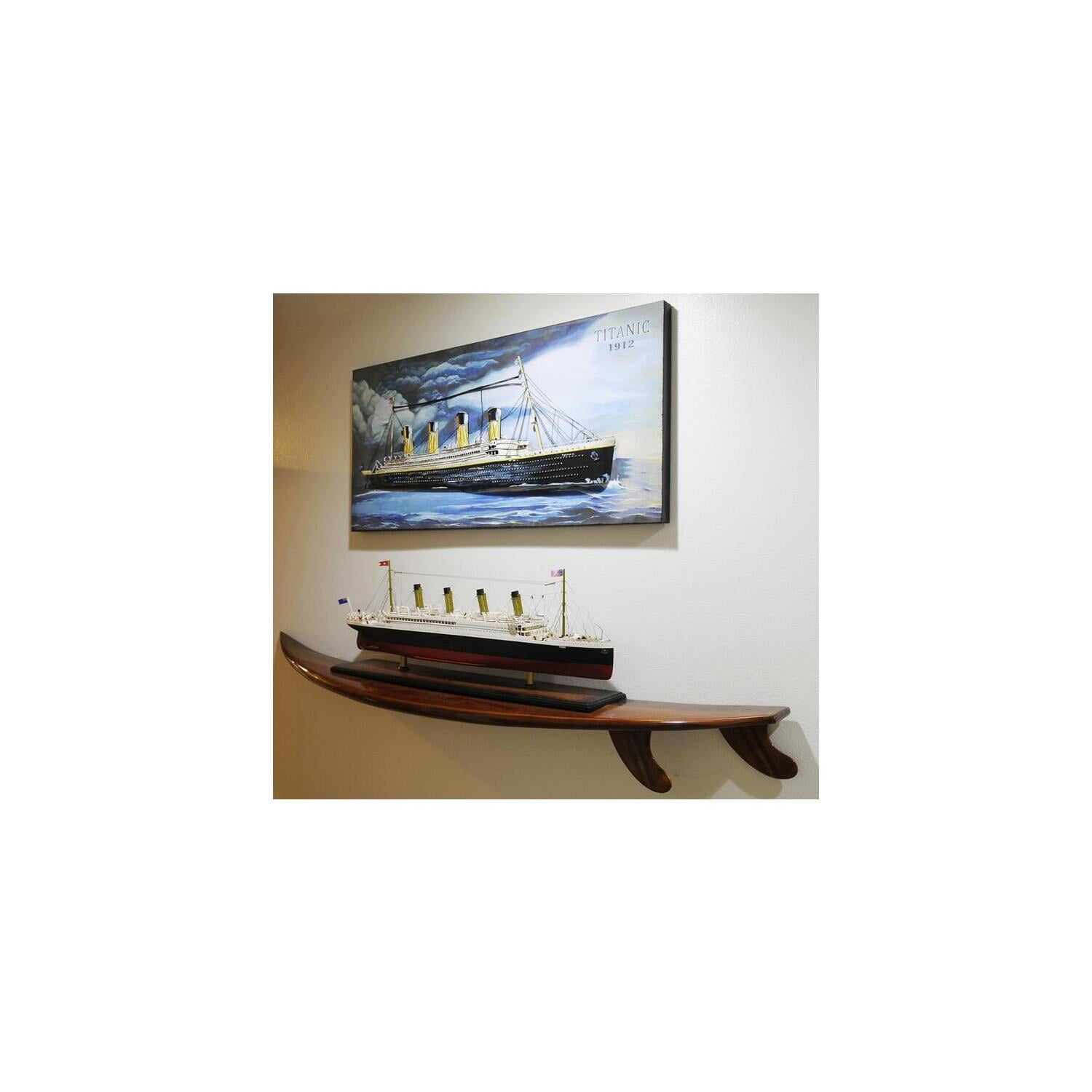Titanic 3D Metal Wall Art - Nautical Blue Iron Painting - 22x47 Inch ...