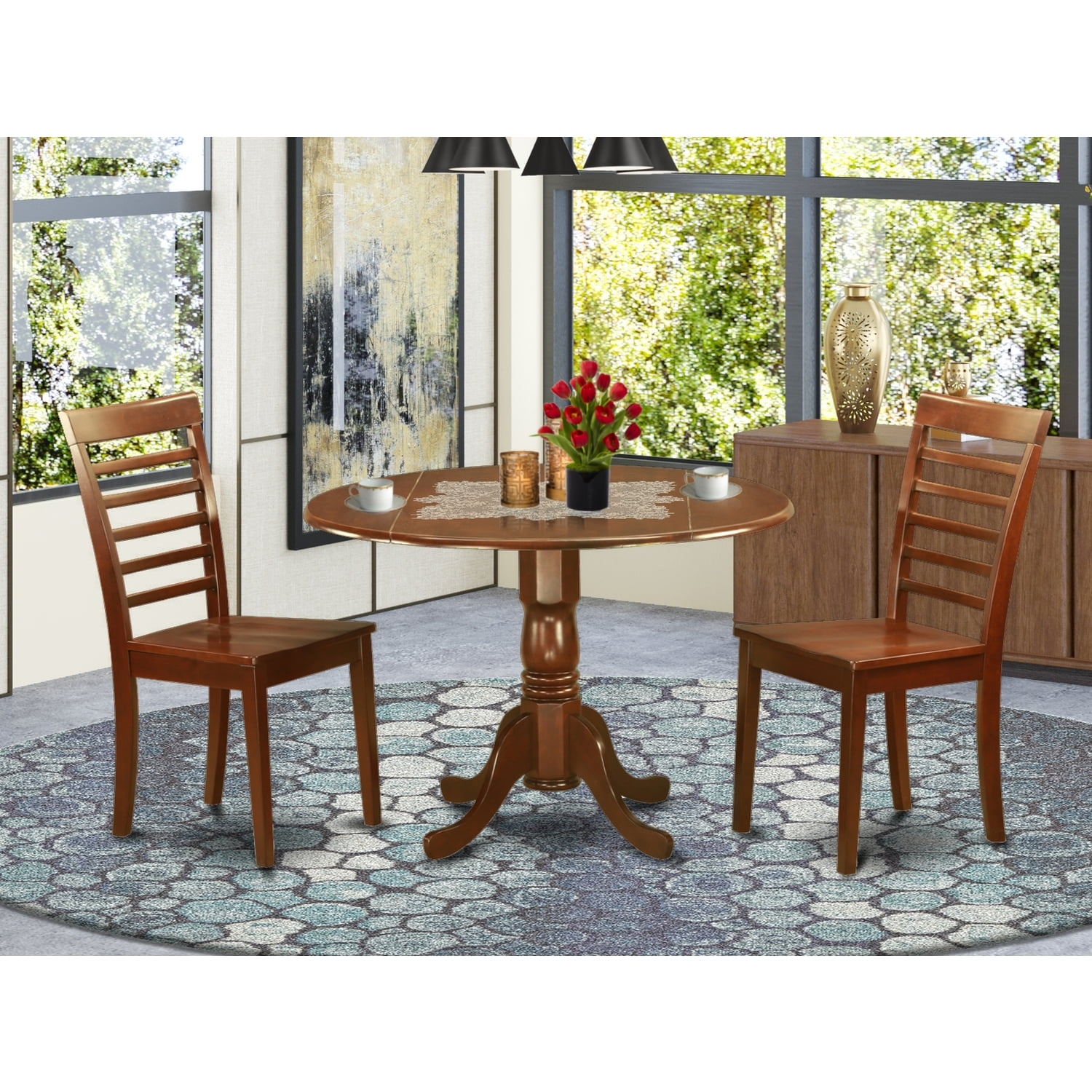 Modern Kitchen Table Set with Chairs - 5 Piece Round Dining Set ...