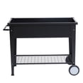 HomeStock Mountain Lodge Black Mobile Metal Raised Garden Bed Planter ...