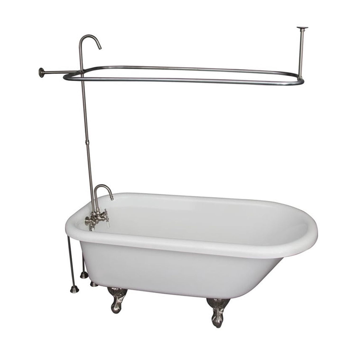 HomeStock Mountain Majesty 60" Acrylic Roll Top Tub - Double Acrylic ...