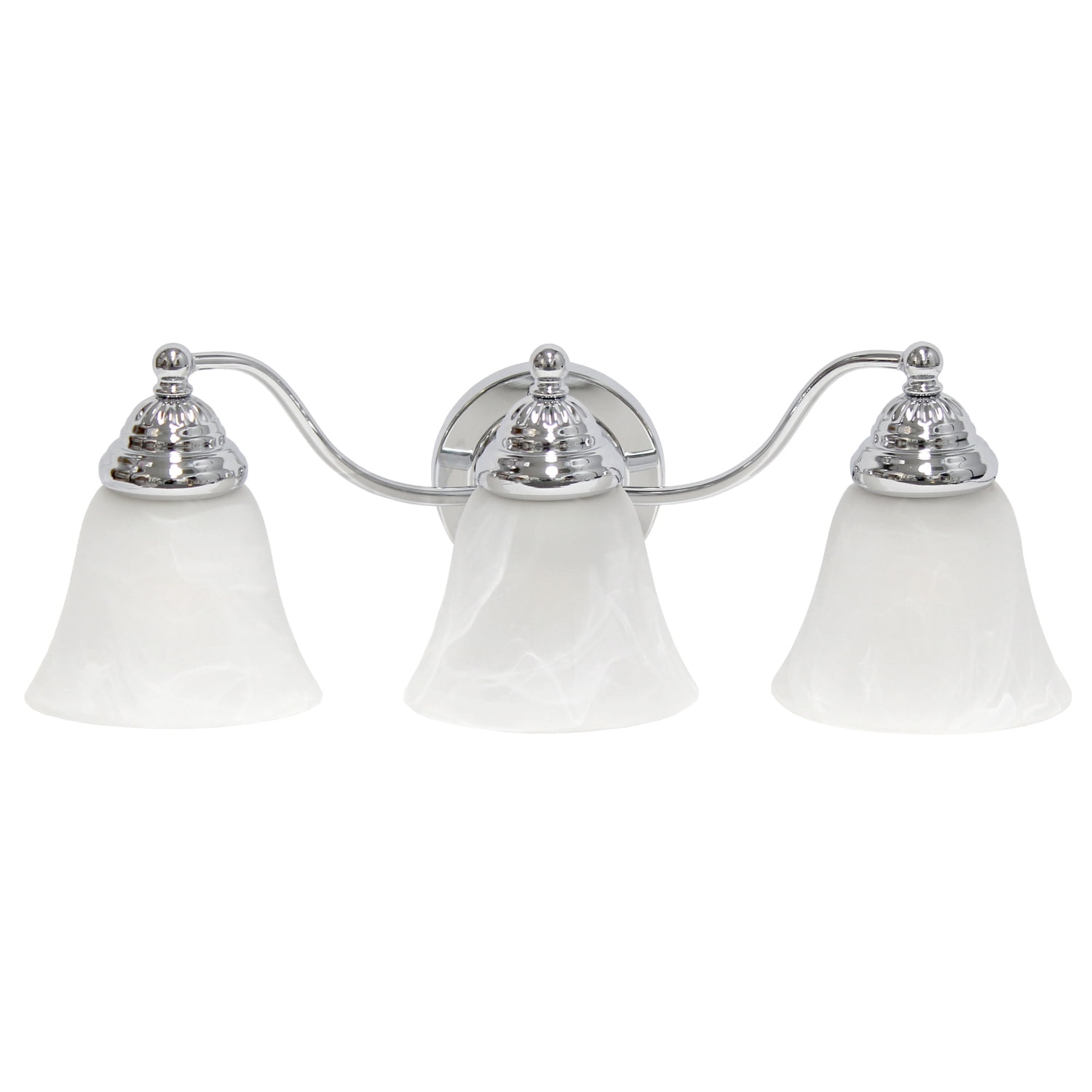 Traditional 3-Light Vanity Light - Metal & Alabaster Glass - Bathroom ...