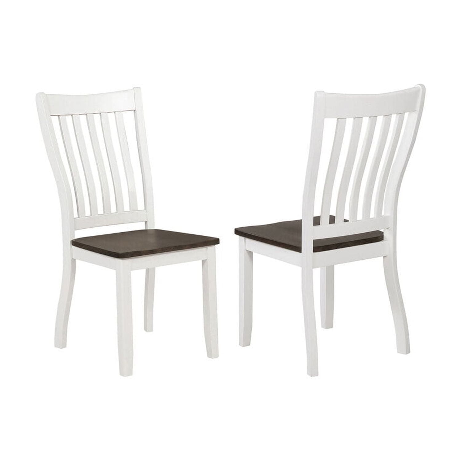 HomeStock Naturally Nice Slat Back Dining Chairs, Espresso and White ...