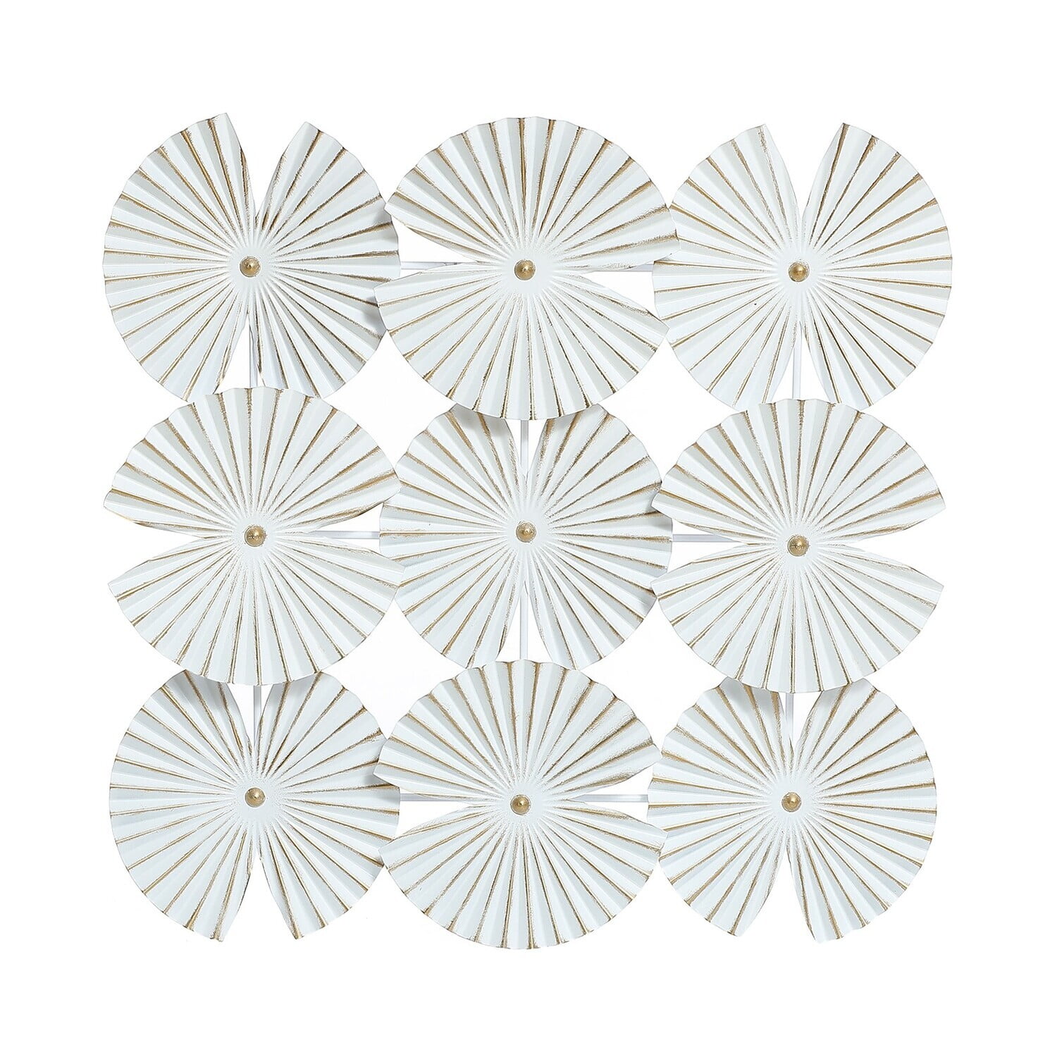Metal Seashell Wall Decor - Abstract Gold & White Wall Art - Modern ...