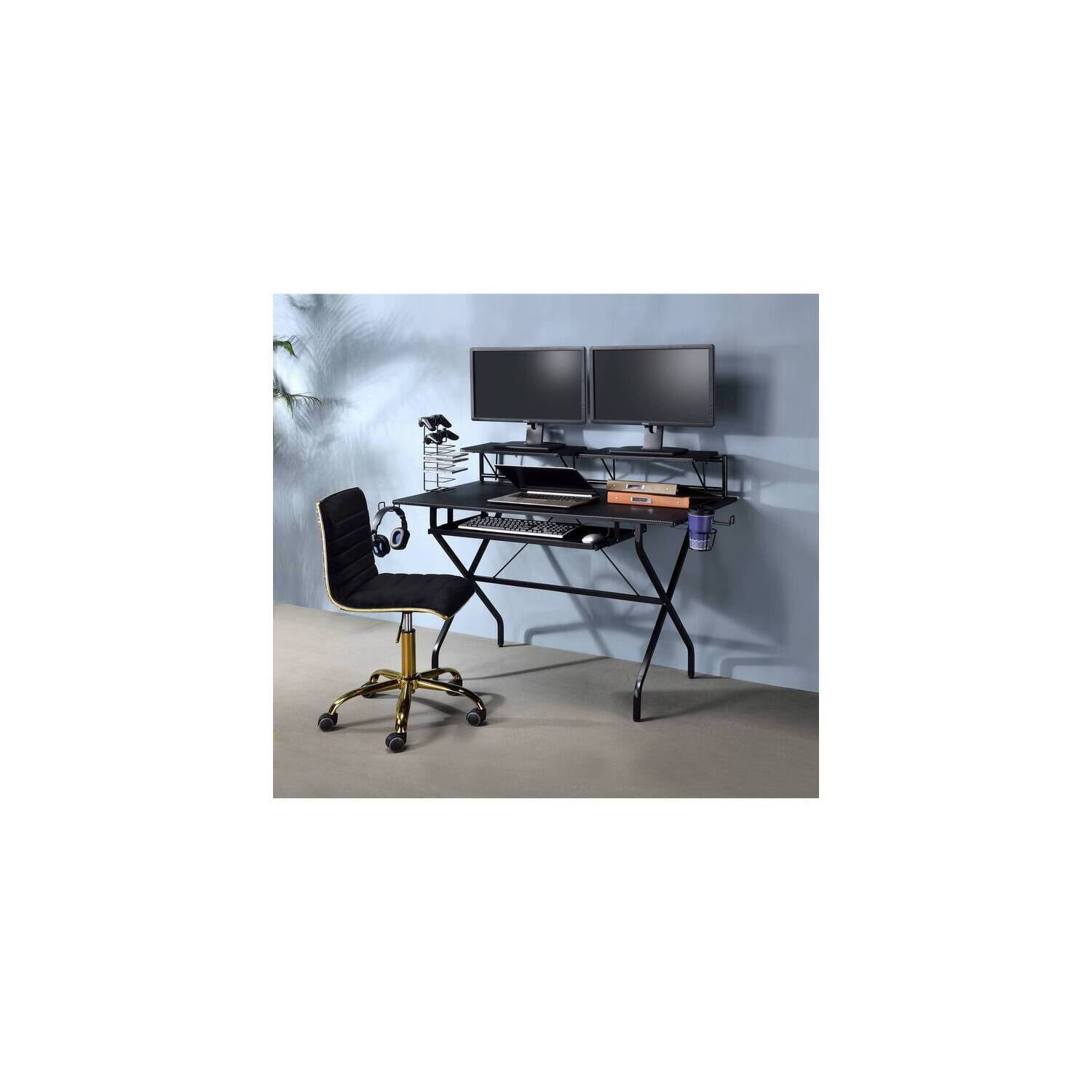 HomeStock Neo-Classical Nostalgia Computer Desk in Black - Walmart.com
