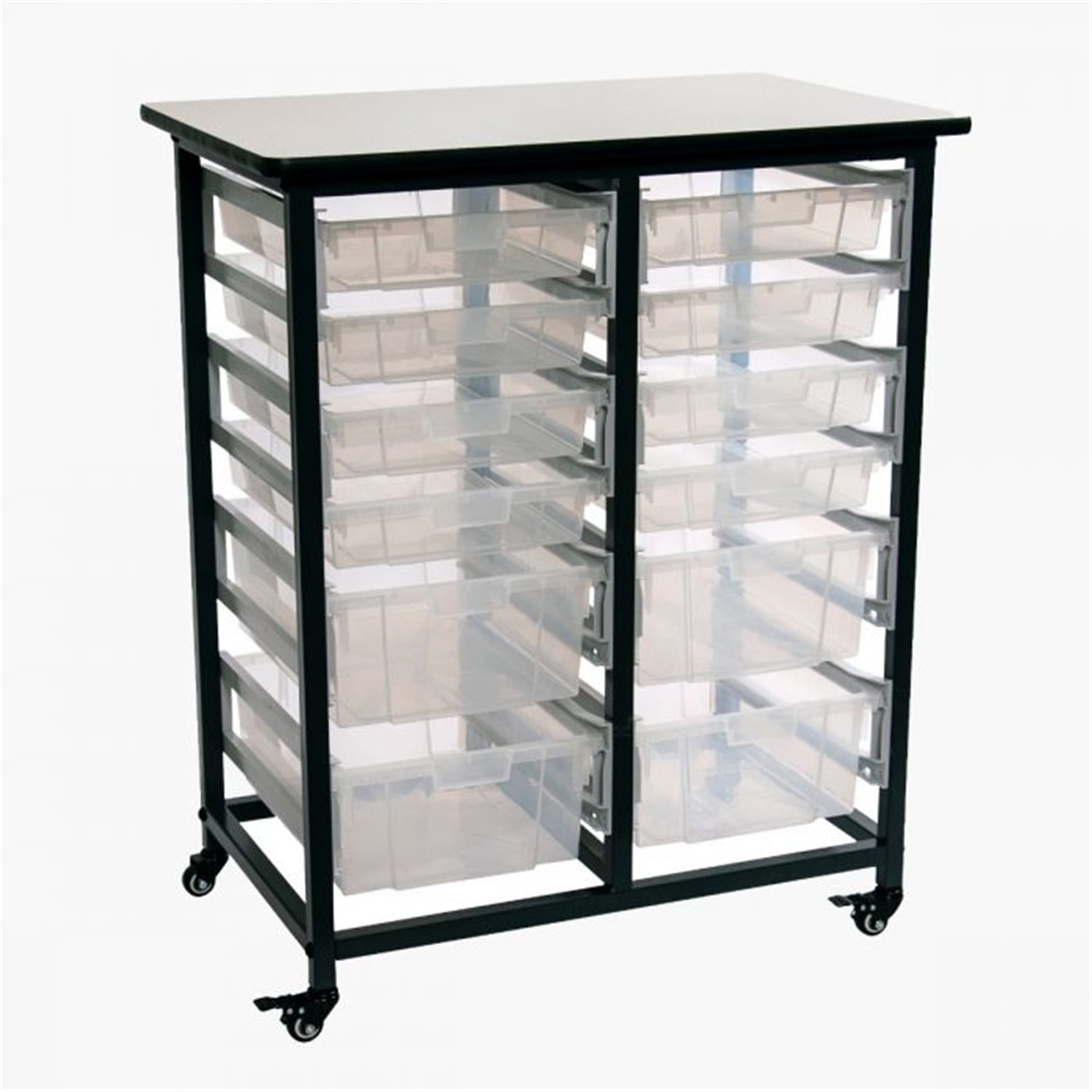 Mobile Storage Bin Organizer - Rolling Cart with Clear Bins - Garage ...
