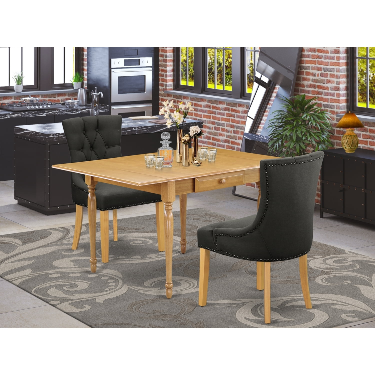 HomeStock Nordic Haven 3Pc Dinette Sets For Small Spaces Includes A ...