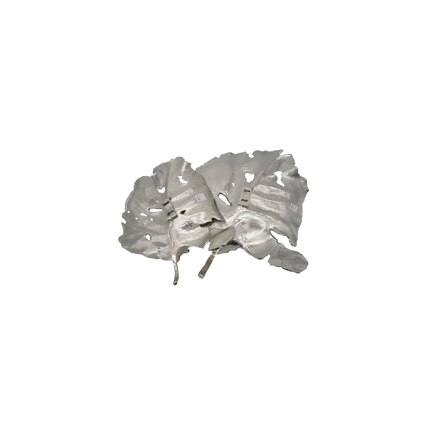 Aluminum Leaf Wall Decor - Set of 2 - Silver Leaves for Home & Table ...