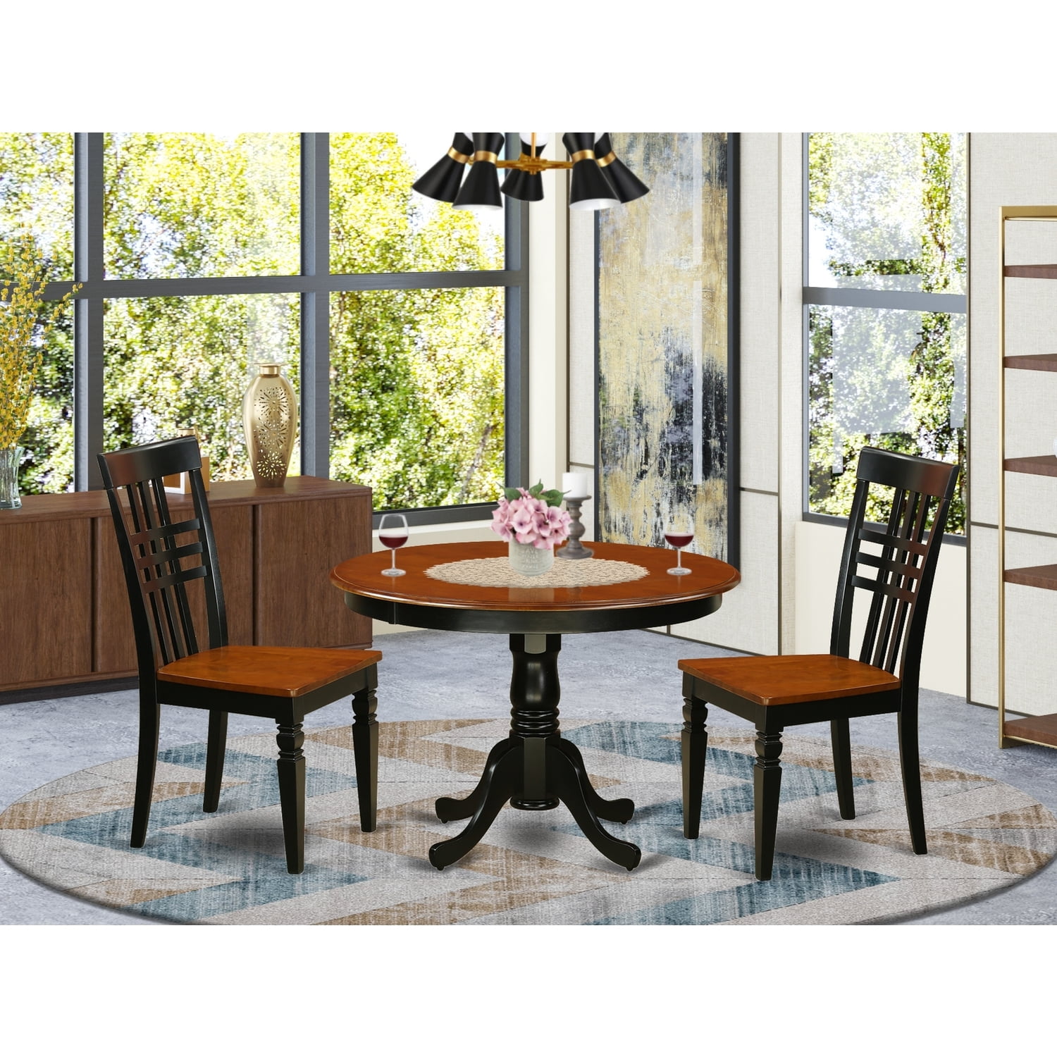 Round Dinette Set - 5 Piece Kitchen Table & Chairs - Nordic Style ...