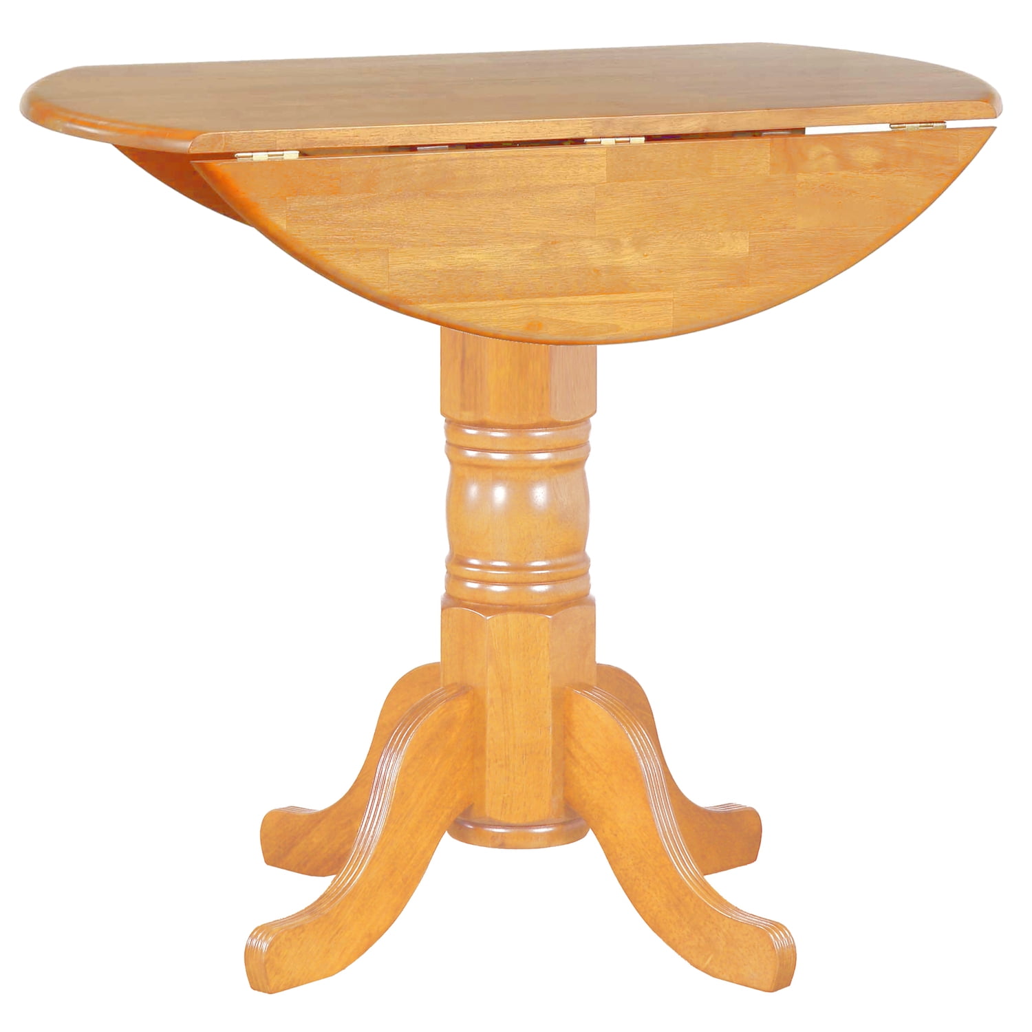 HomeStock Oak 42" Round Extendable Drop Leaf Pub Table , Light Oak ...