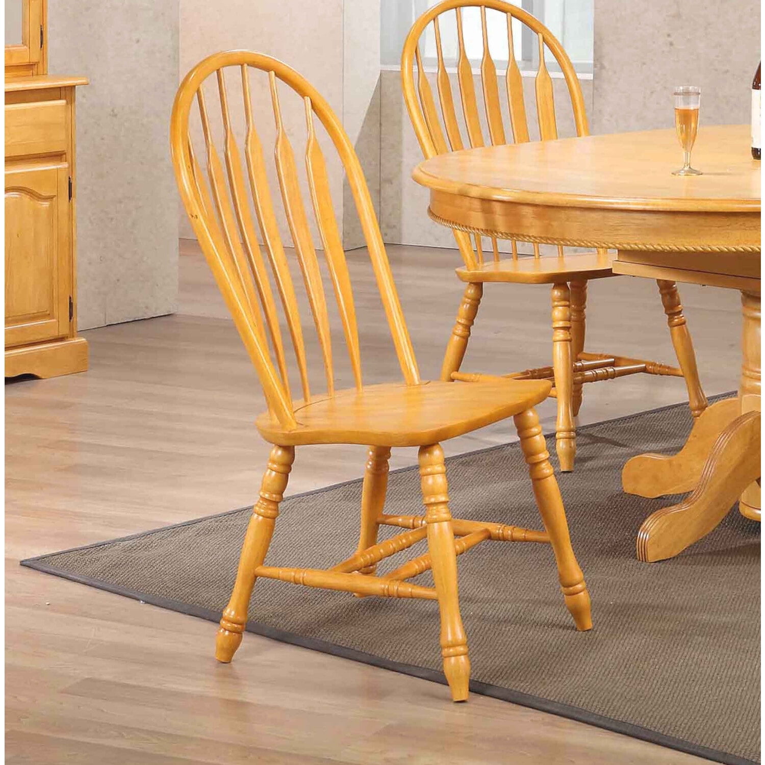HomeStock Oak Comfort Back Retro Relaxation Dining Side Chair - Light ...