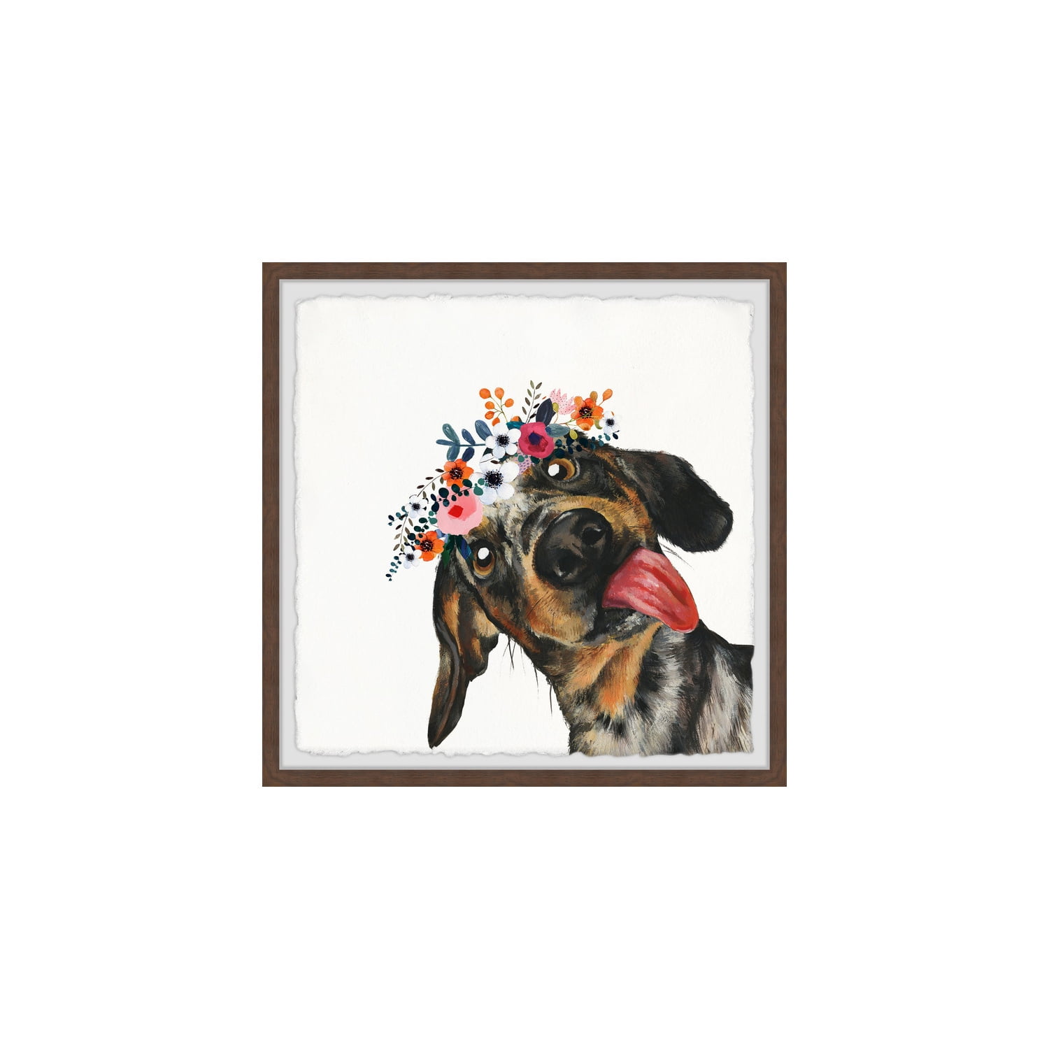 HomeStock Oasis Goofy Dog Framed Painting Print, 32" x 32 ...