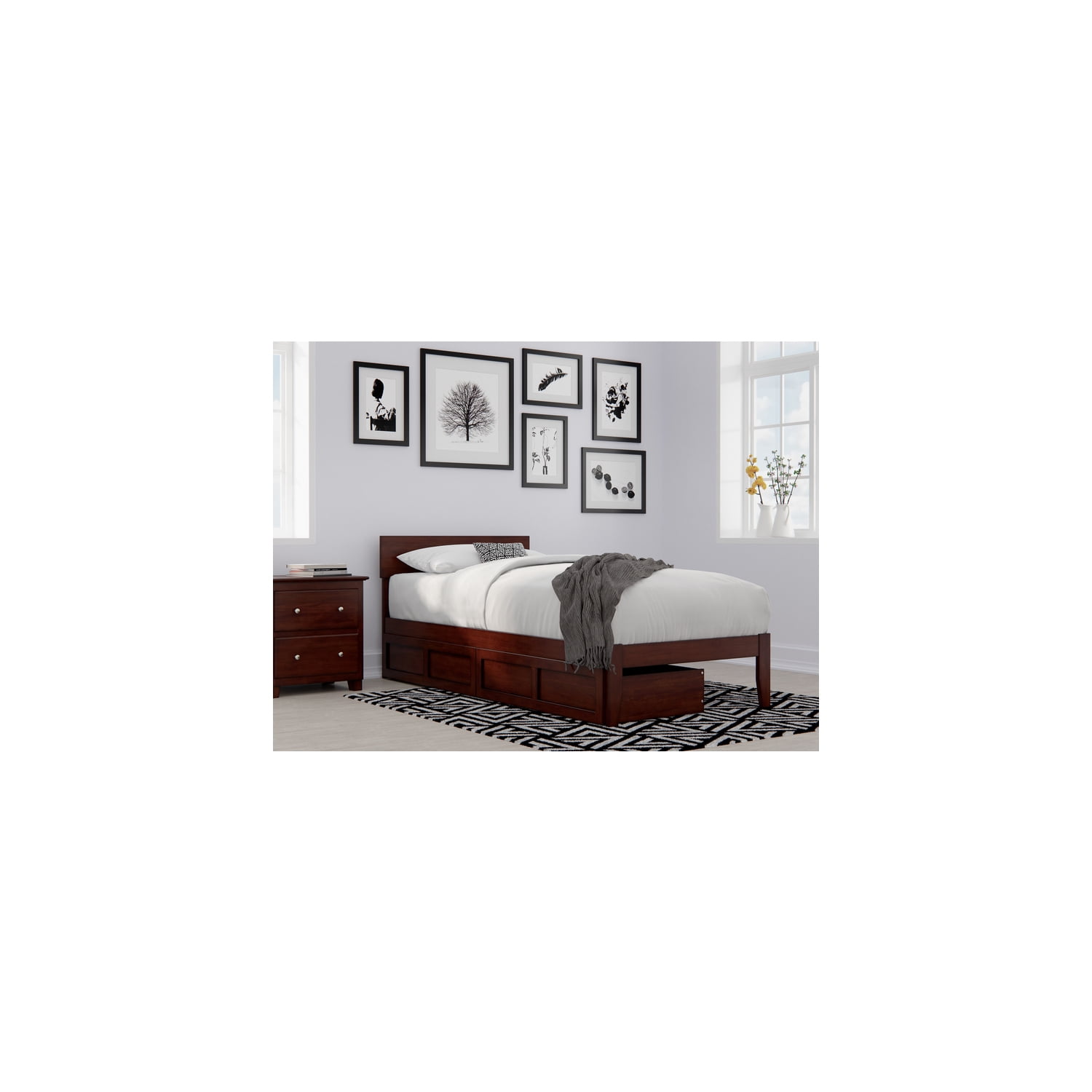 HomeStock Oasis Twin XL Size Platform Bed with Storage Drawers in ...