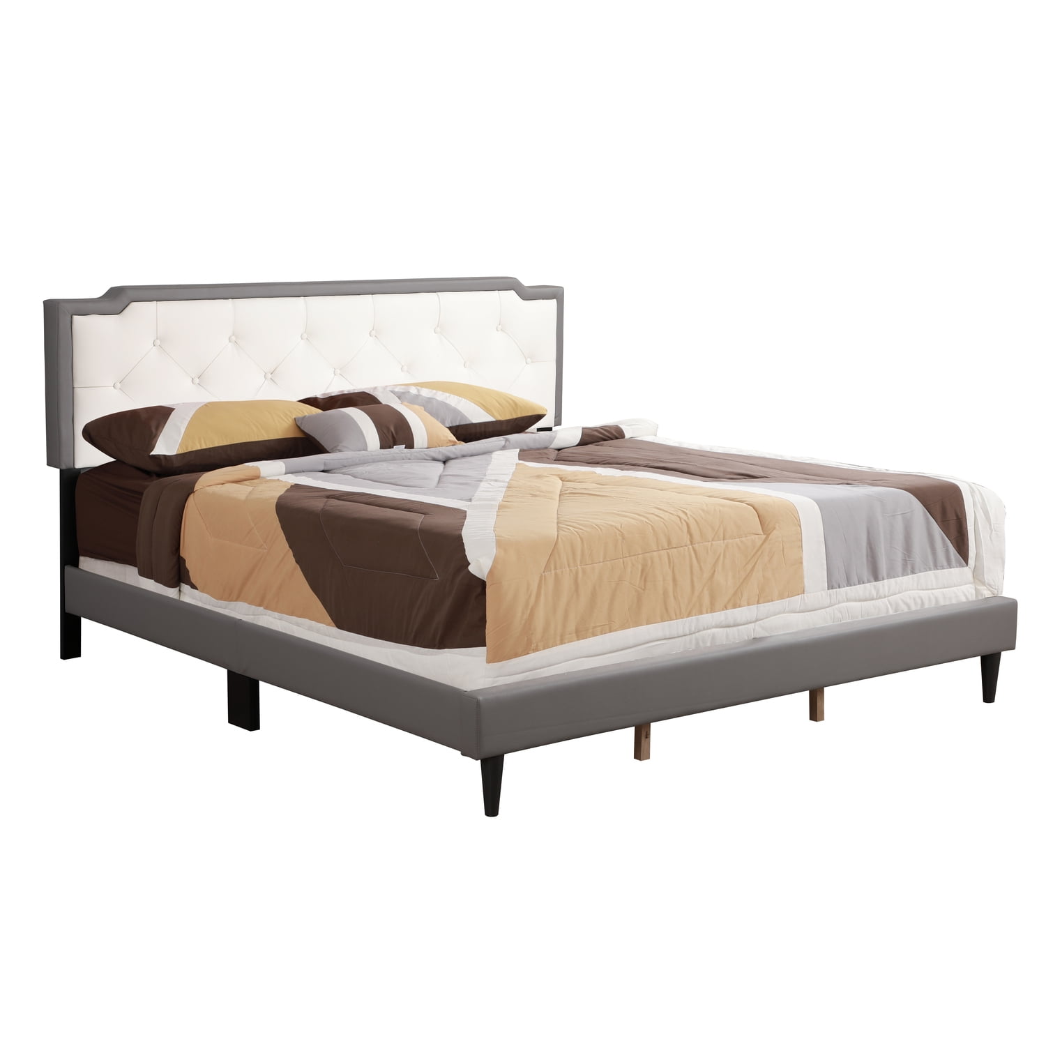 HomeStock Old Charm King Bed - LIGHT GREY - Walmart.com