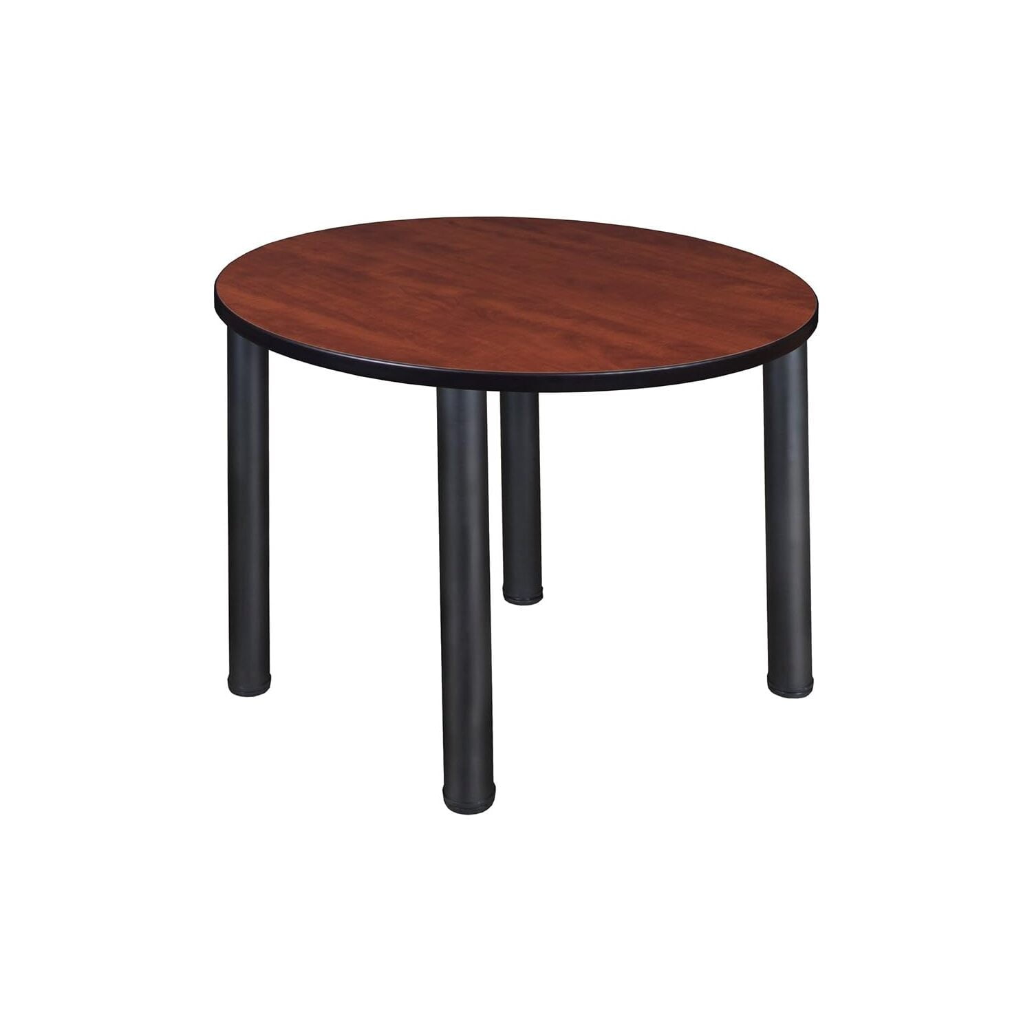 HomeStock Old World Charm 36" Round Breakroom Table- Cherry/ Black ...