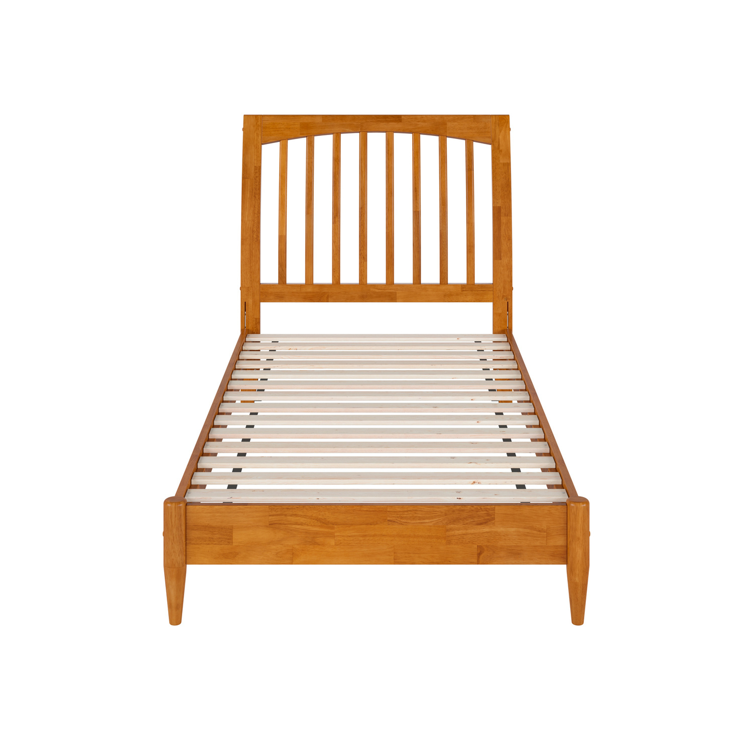 Solid Wood Sleigh Bed - Low Profile Platform Bed Frame, Twin Size ...