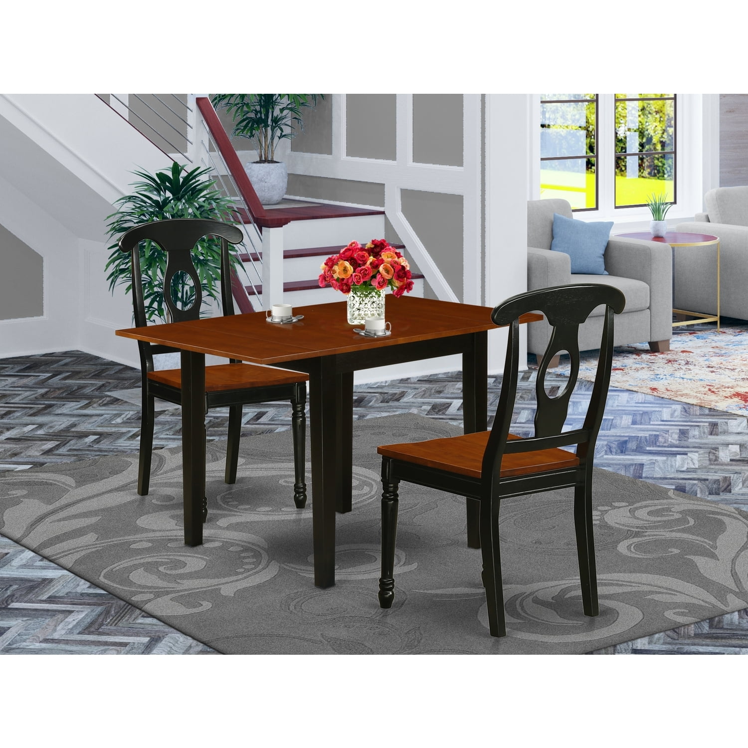 HomeStock Old World Opulence 3Pc Dinette Set Offers A Kitchen Table And ...