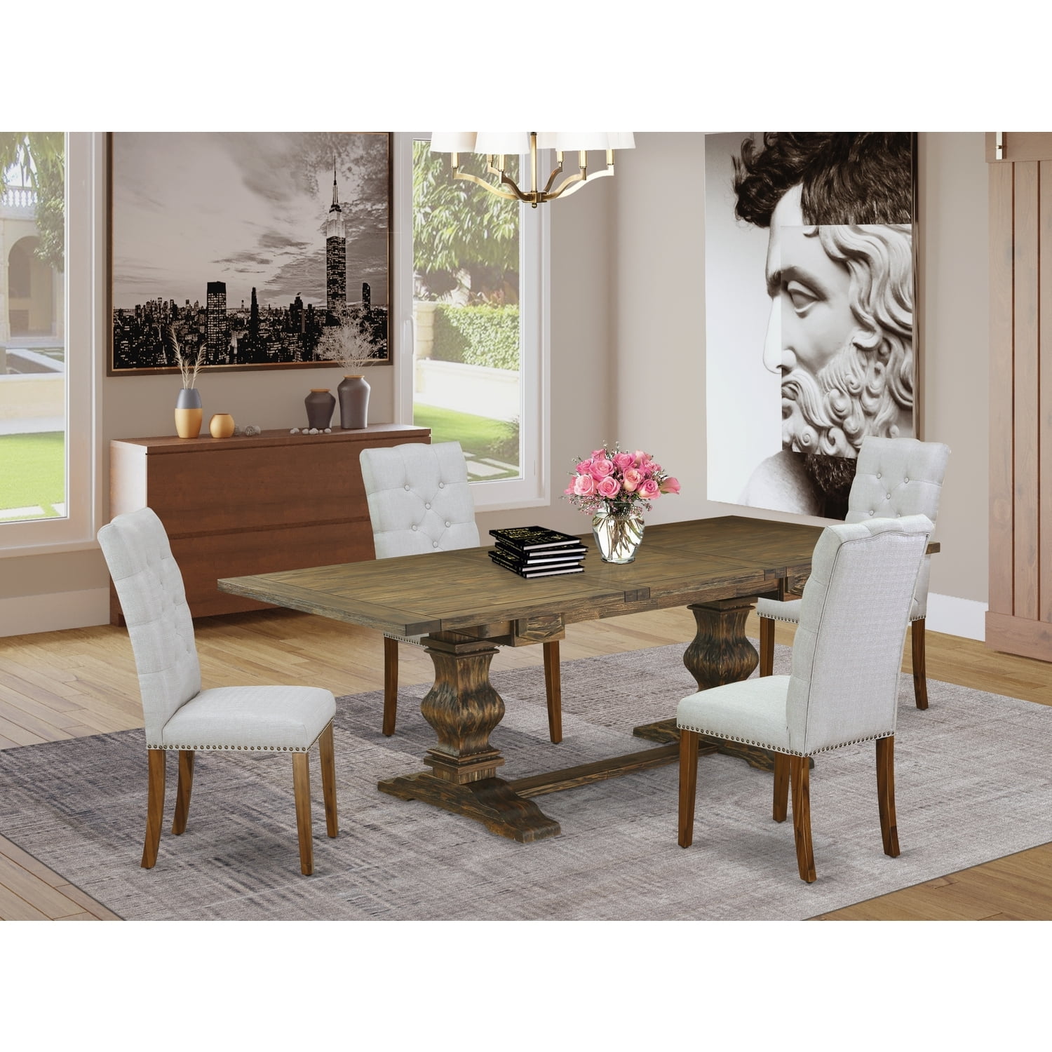 Dining table with accent chairs store