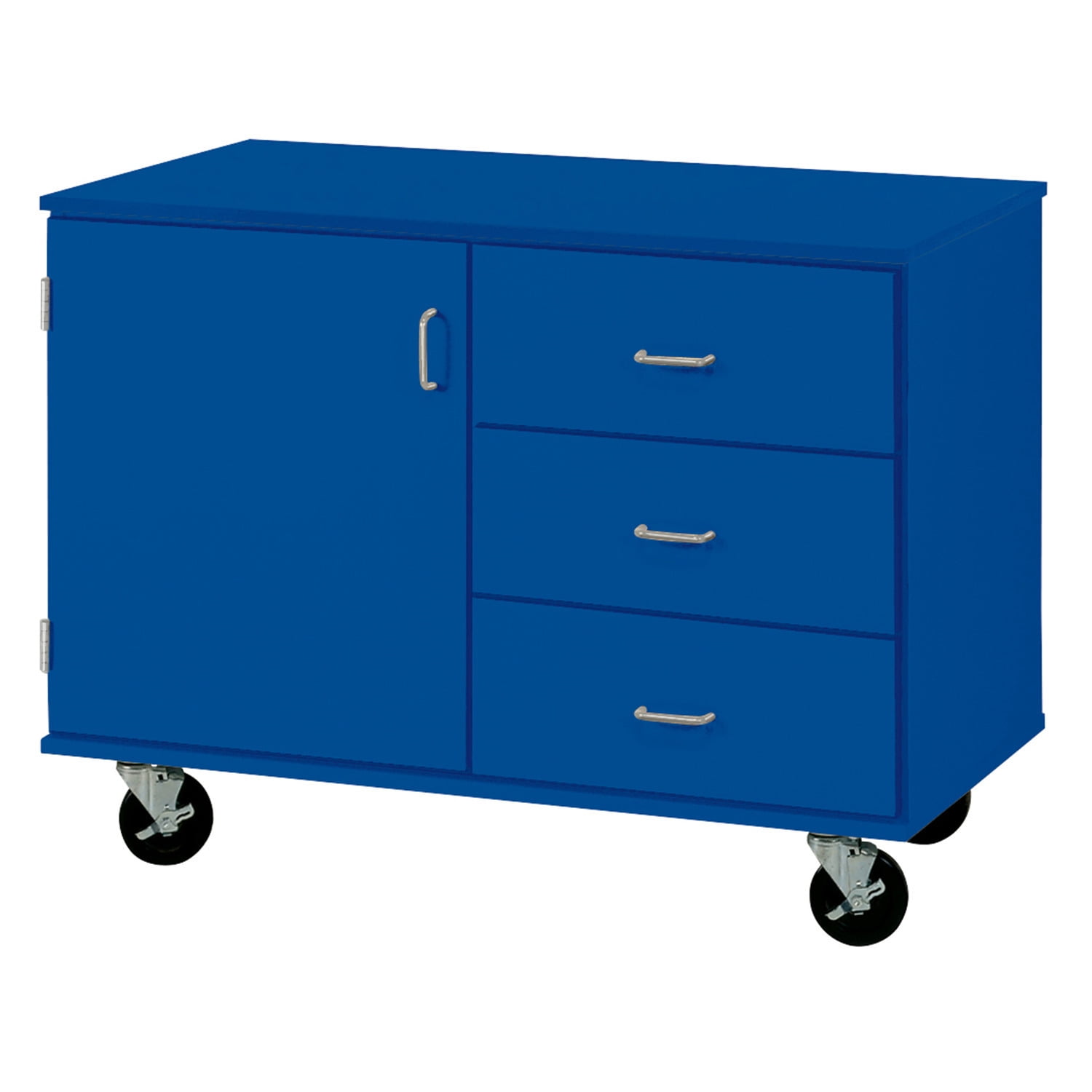 Rolling Storage Station with Door & Drawer - Mobile Demo Display ...