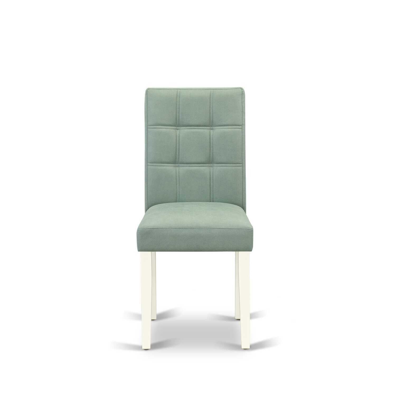HomeStock Parson Dining Chairs, Art Deco Dreams Green Faux Leather Seat ...