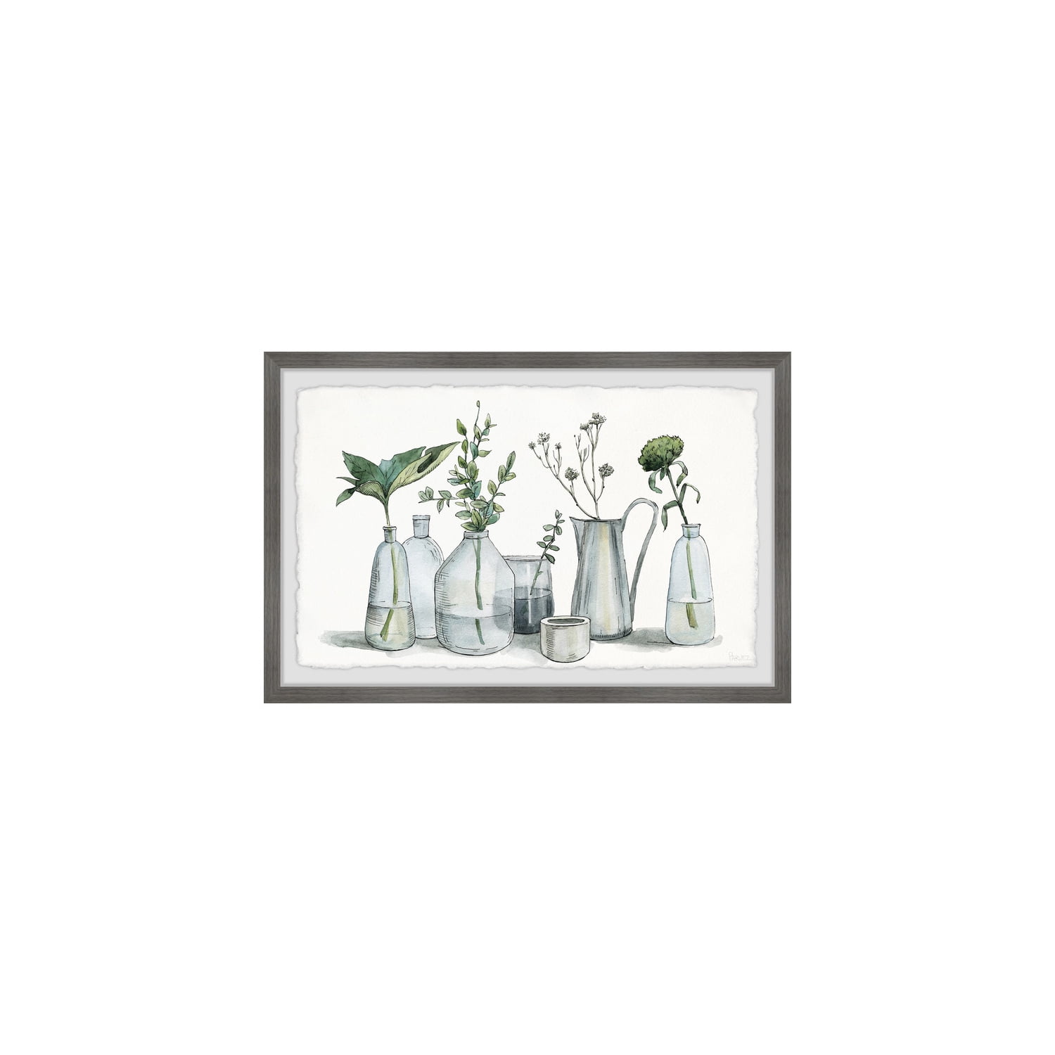 HomeStock Renaissance Refinement Plants in Glass Framed Painting Print ...