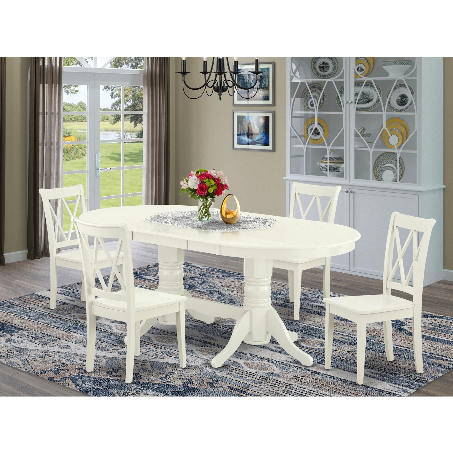HomeStock Renaissance Revival 5 Piece Modern Set Includes an Oval ...