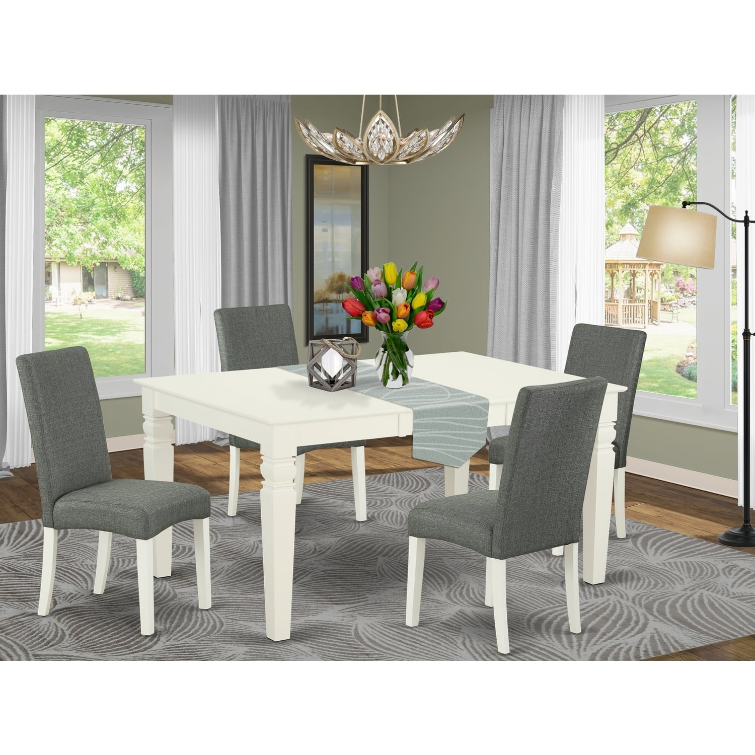 HomeStock Renaissance Rhapsody 5Pc Rectangle 42/60 Inch Kitchen Table ...