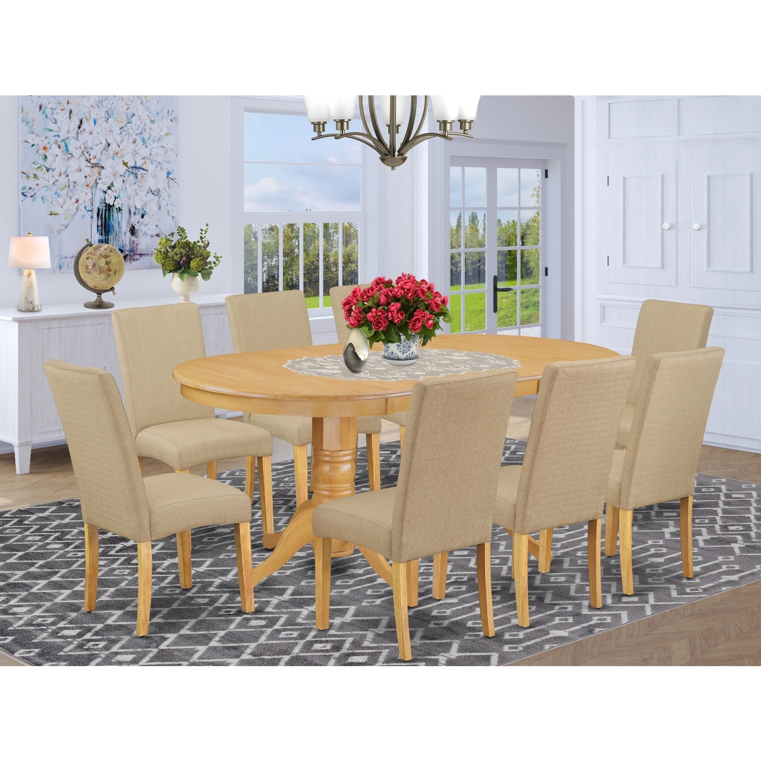 HomeStock Renaissance Rhapsody 9 Pc Kitchen Set For 8 Dining Table With ...