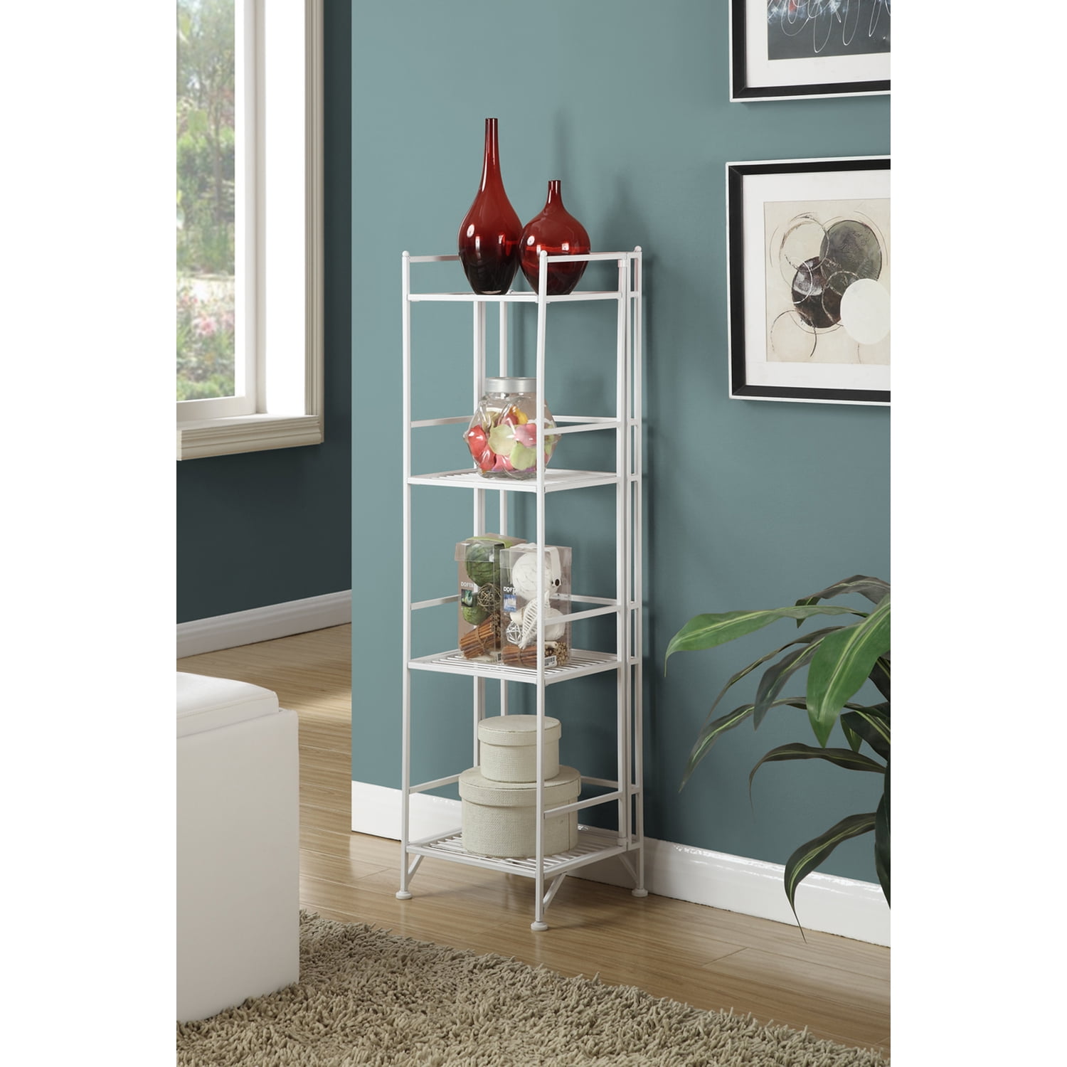 Homestock Renaissance Rhapsody Storage Folding Metal Shelf - Versatile ...
