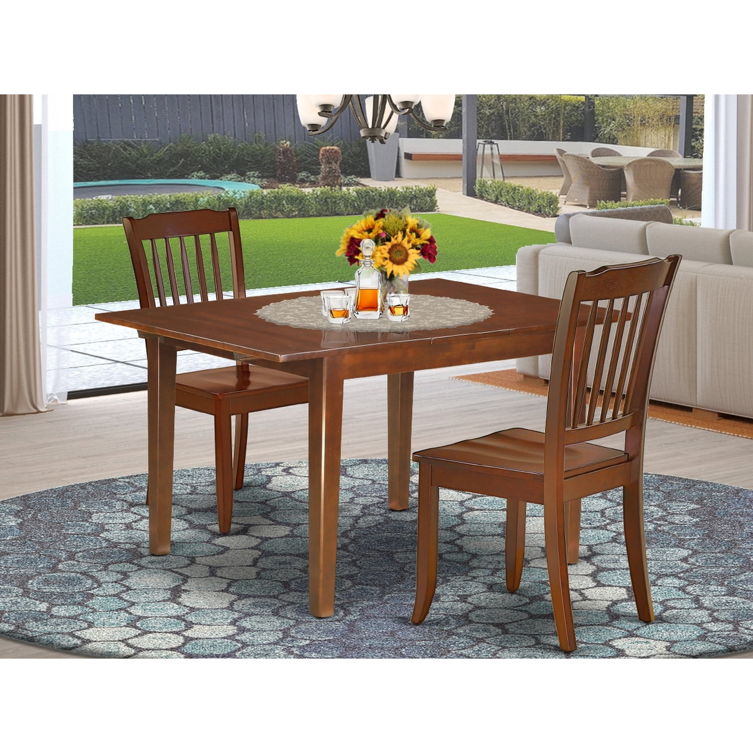 Homestock Victorian Virtue Dining Room Set - Table With Vertical Slatted Chairs, Constructed ...