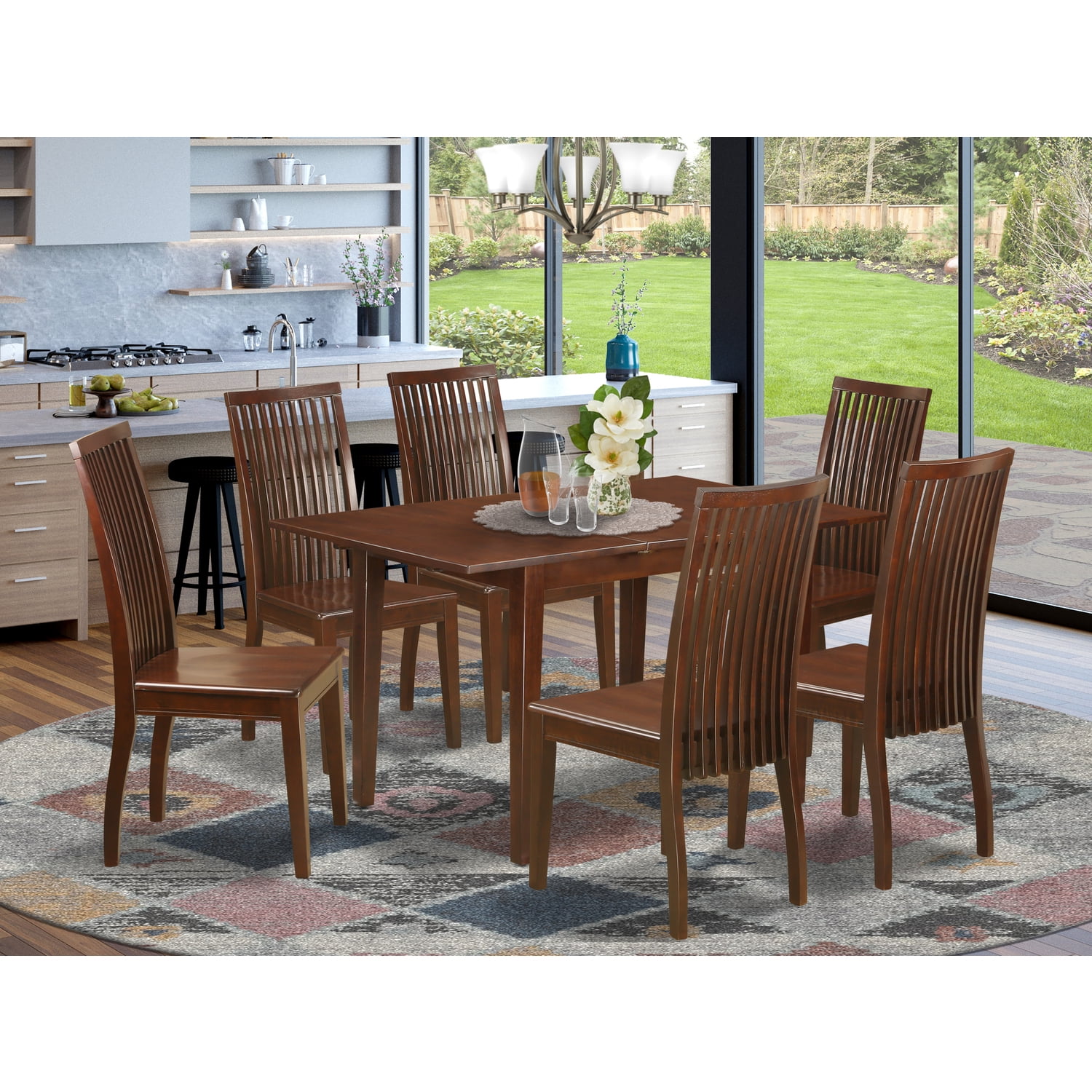 HomeStock Renaissance Romance 7-Piece Dinette Set - Kitchen Dinette ...