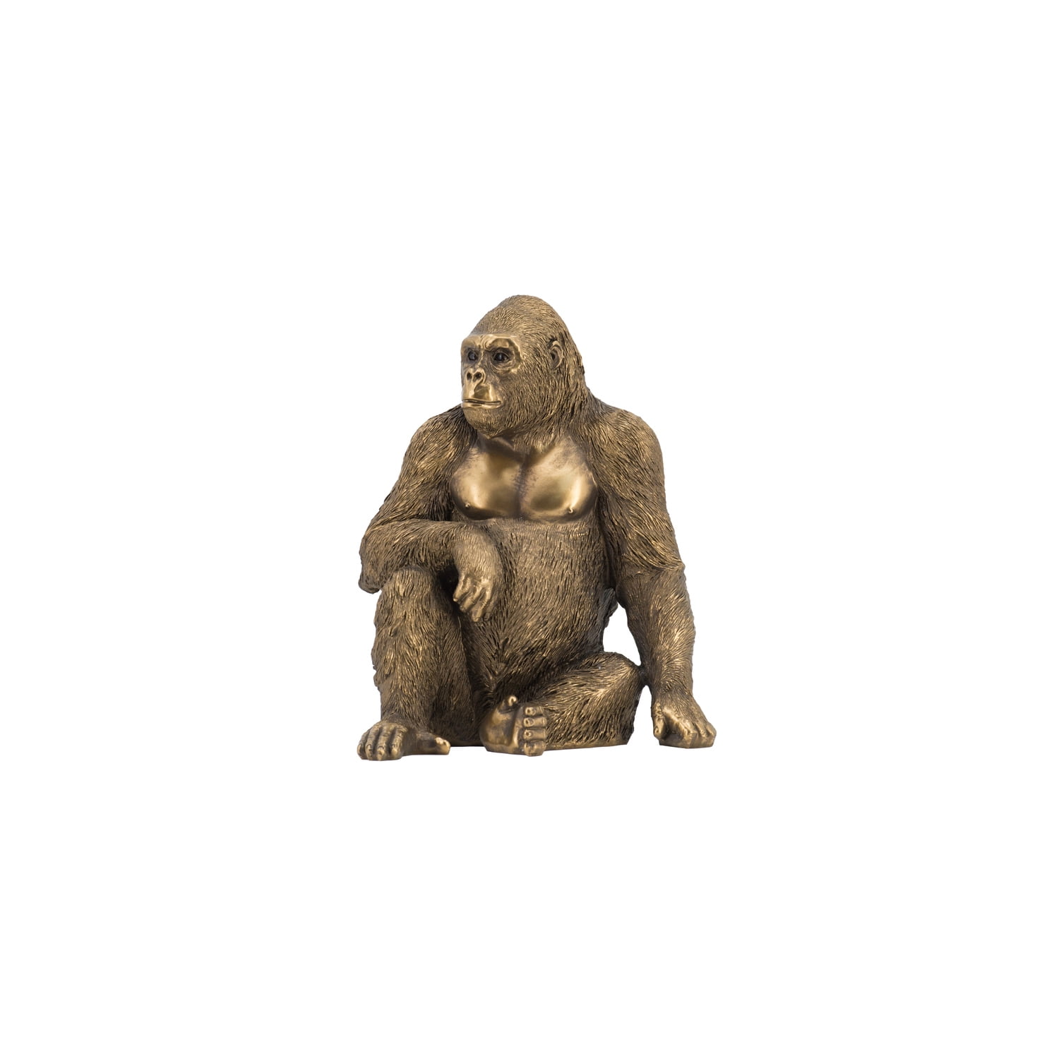 Gorilla Statue - Copper Finish FigurineModern Animal Decor Accent for ...