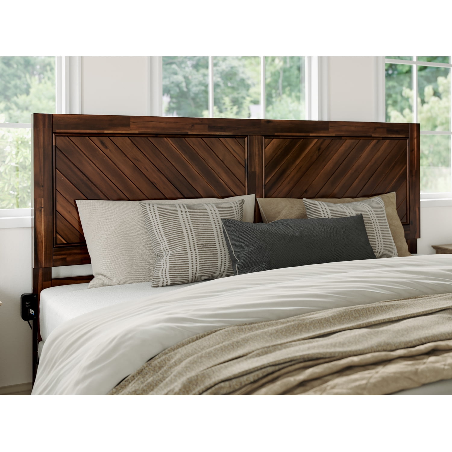 HomeStock Renaissance Romance King Headboard in Barnwood - Walmart.com