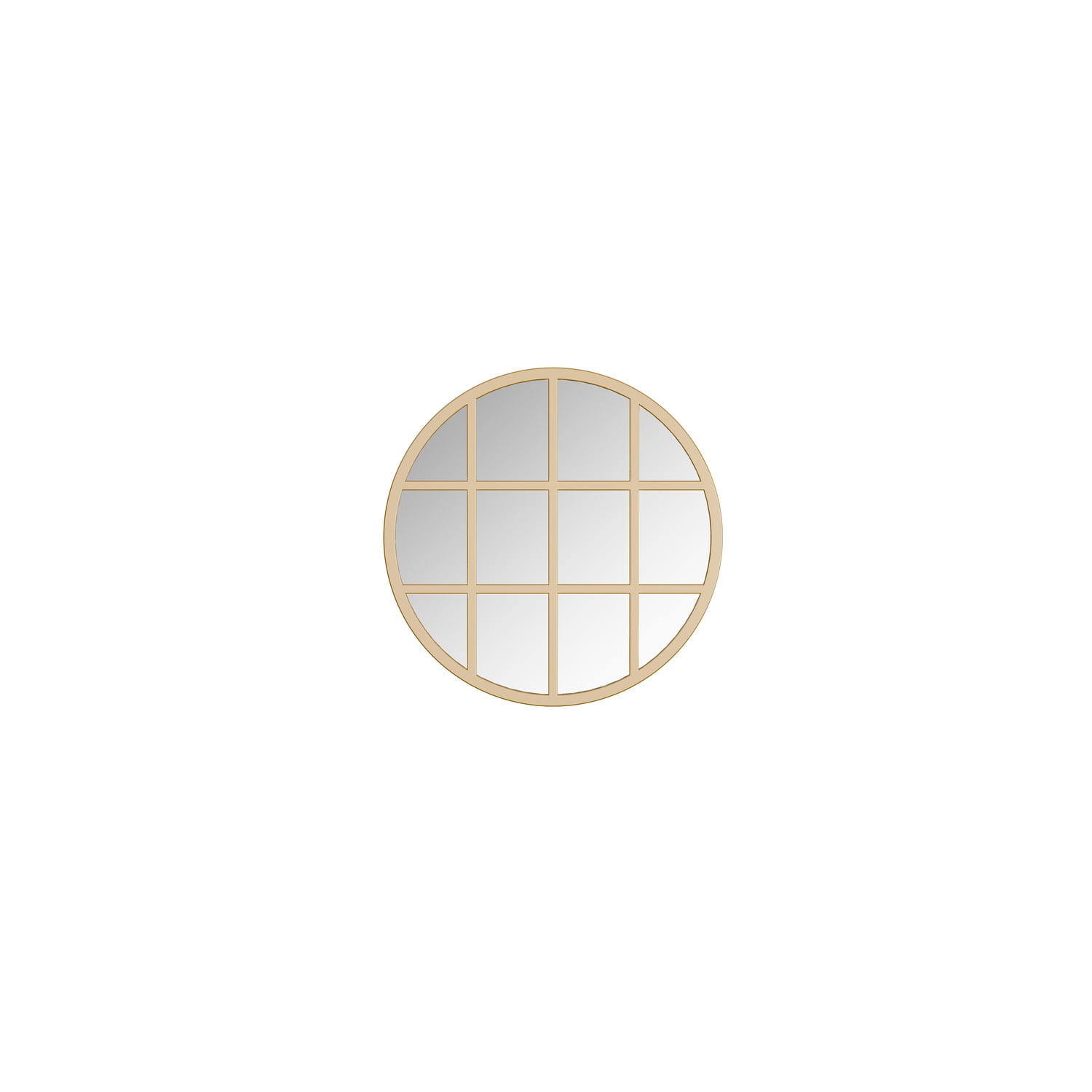Round Window Pane Mirror - 28" Gold Metal Frame - Modern Decor for ...