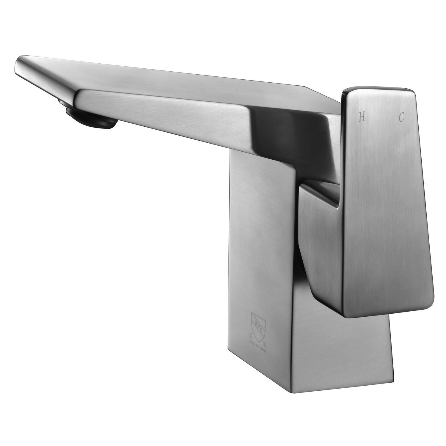 HomeStock Retro Renaissance Brushed Nickel Modern Bathroom Faucet, 5" x ...
