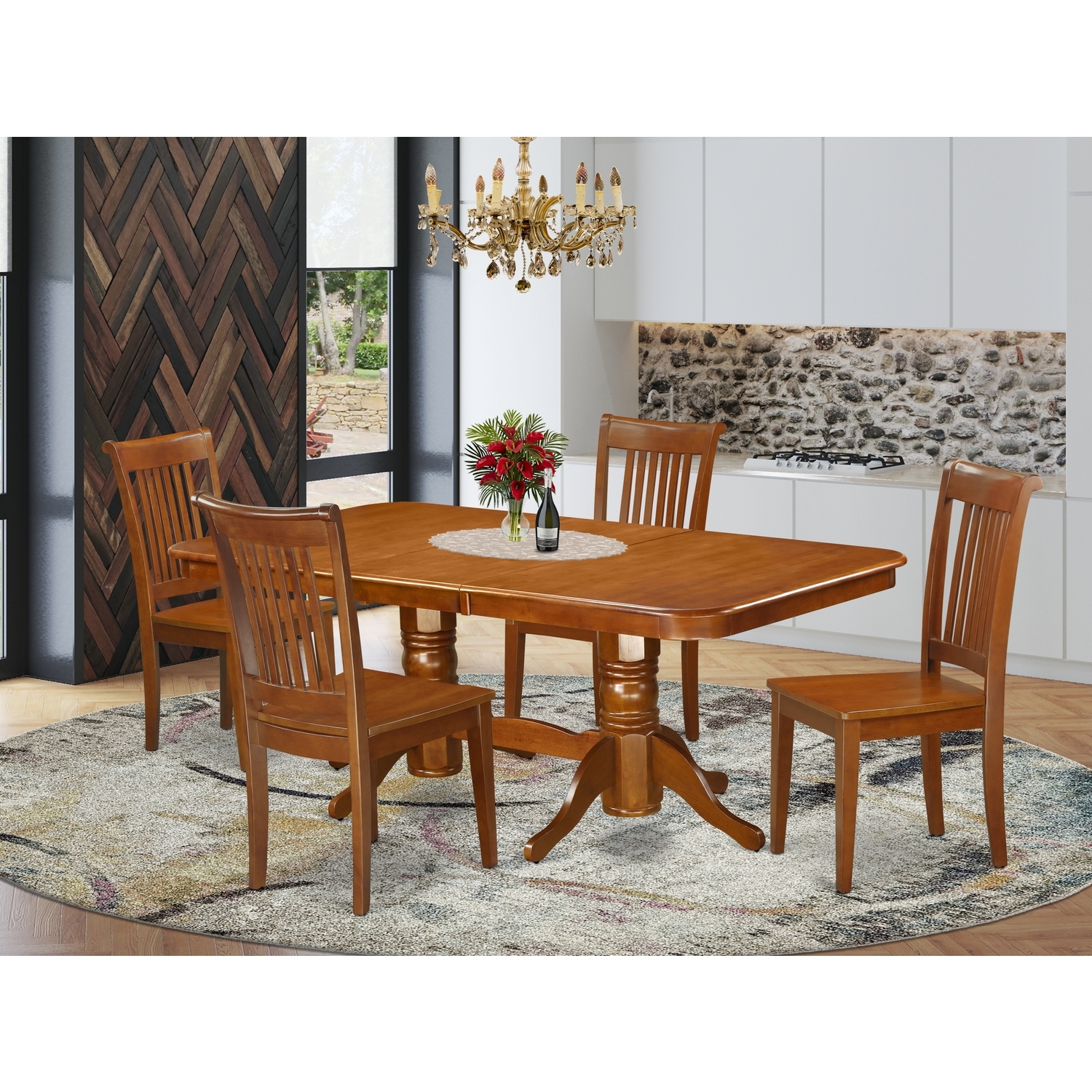 Retro Dining Room Set - Renaissance Style Table & Chairs - Solid Wood ...