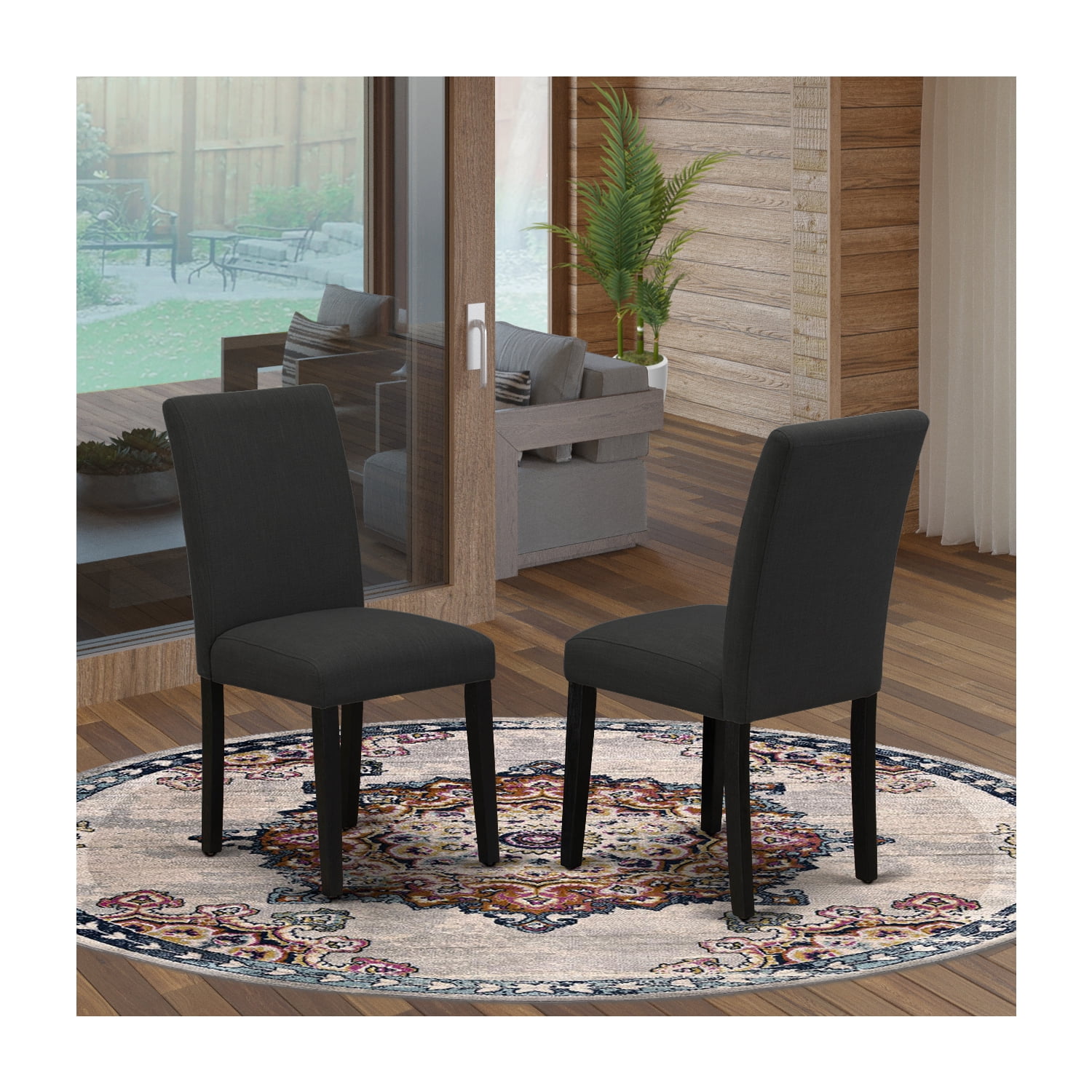 HomeStock Retro Revival 2 Parson Chairs- Upholstered Dining Chairs ...