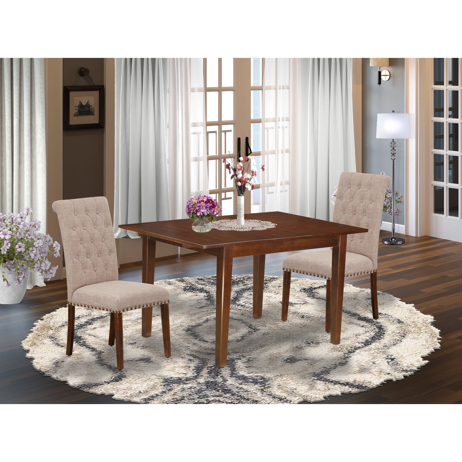 Retro Dinette Set - 3Pc Kitchen Table & Chairs - Small Space Dining ...