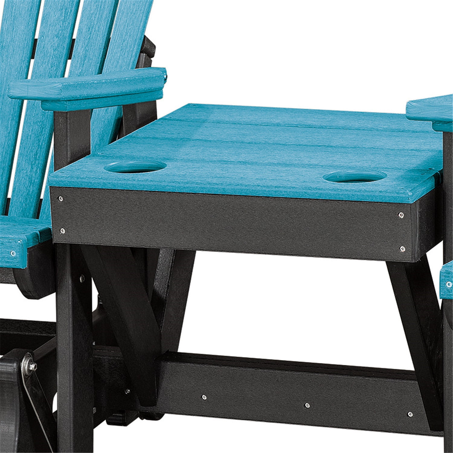 HomeStock Retro Revival Double Glider with Center Table in Aruba Blue ...