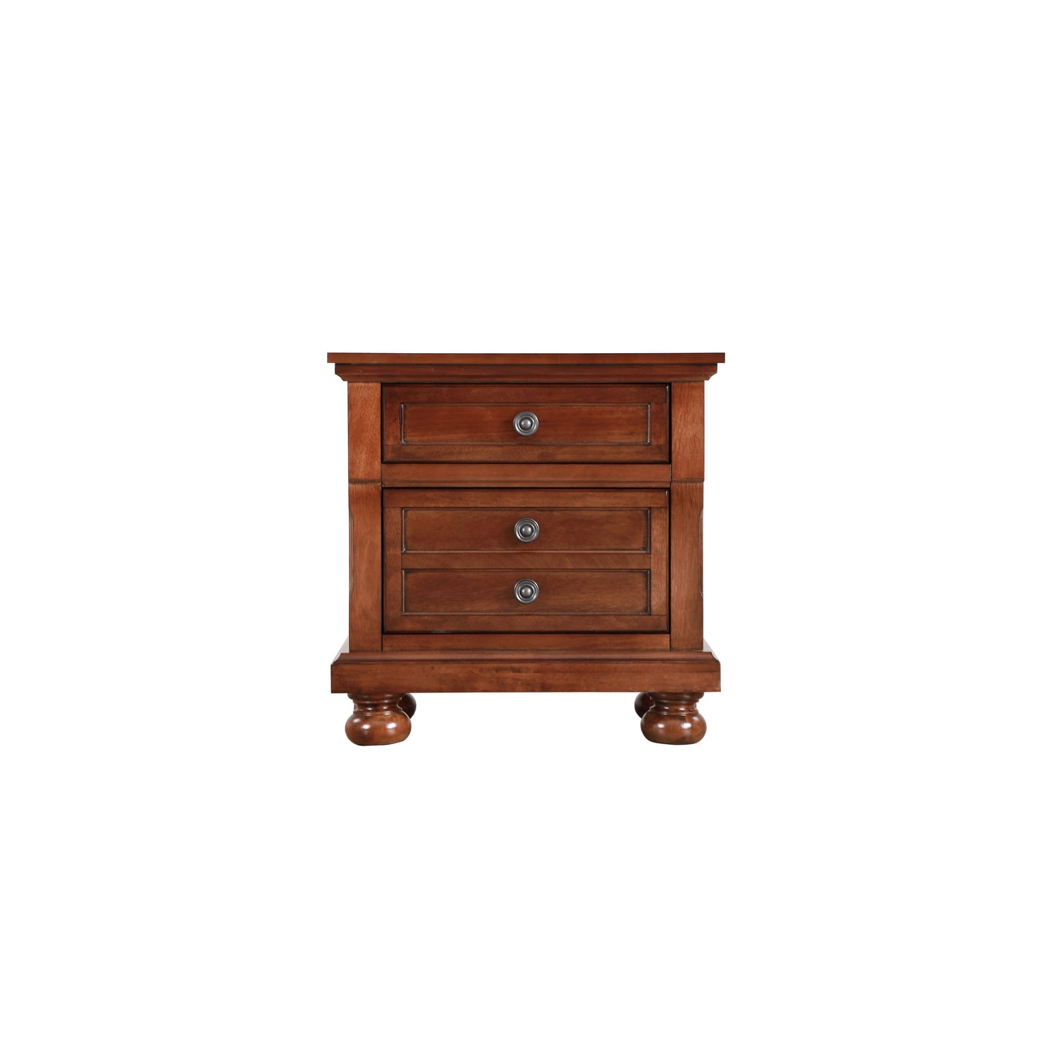 HomeStock RoRomance Cherry Nightstand, 2-Drawer, Full Extension Glides ...