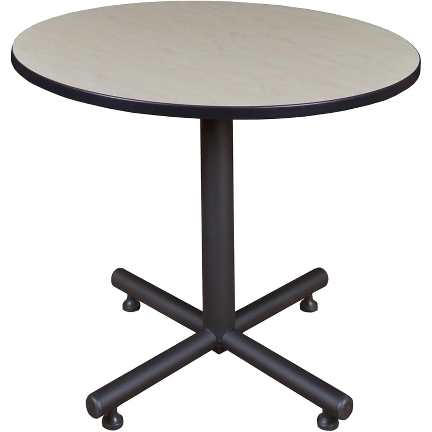 Round Breakroom Table - 36" Maple Conference Table - Adjustable & Portable Office Meeting Table ...