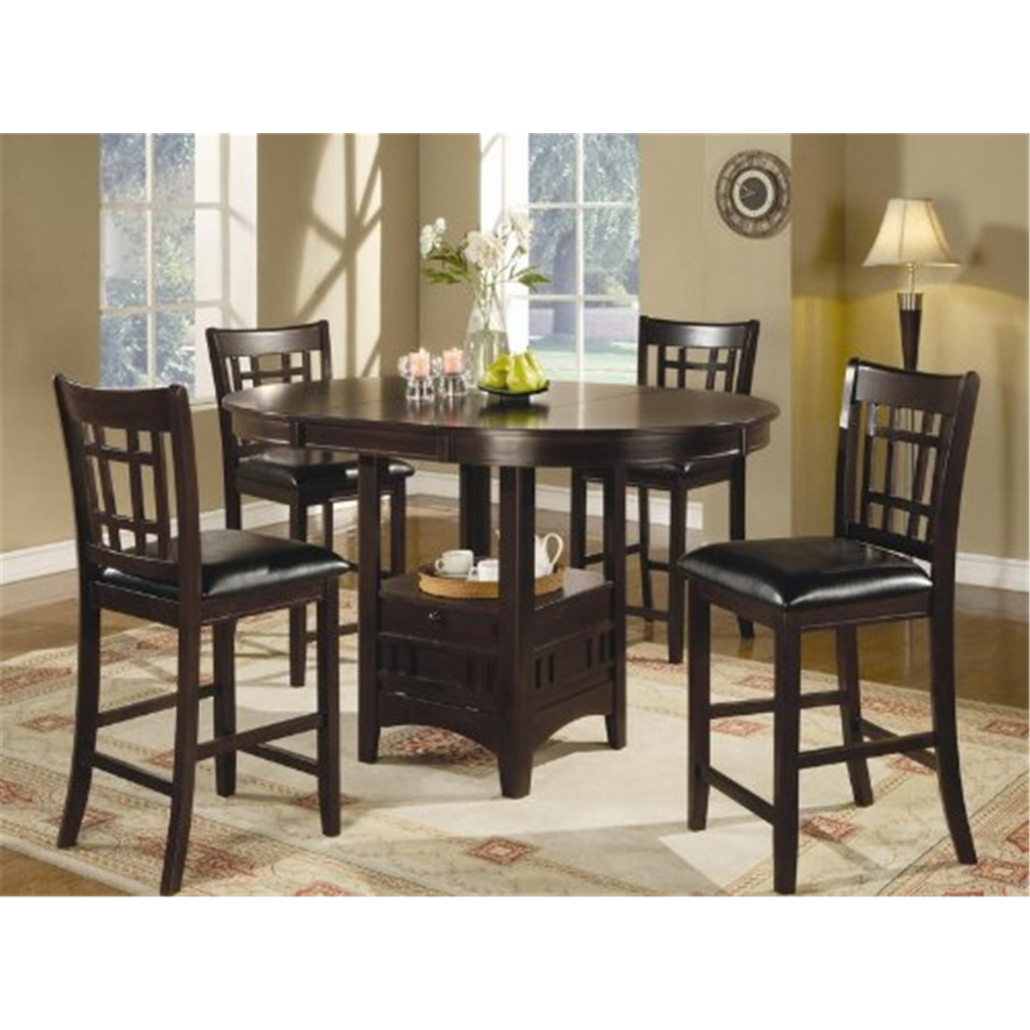 HomeStock Rococo Radiance 5-Piece Storage Counter Table Dining Set ...