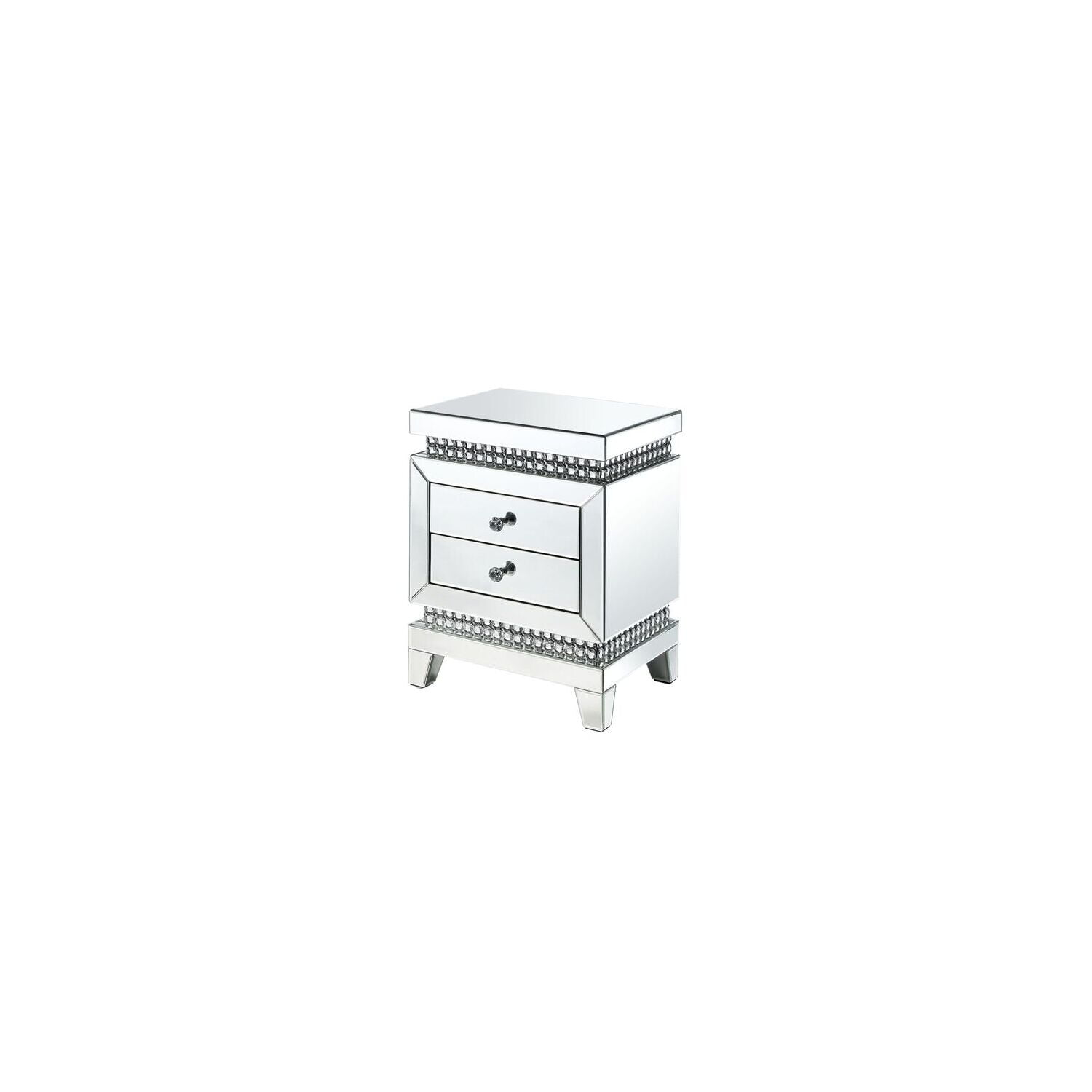 HomeStock Rococo Radiance Accent Table in Mirrored & Faux Crystals ...