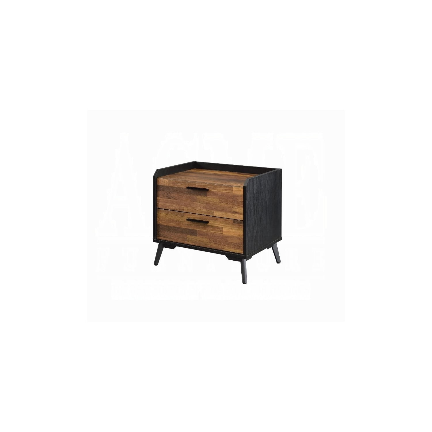 HomeStock Rococo Radiance Accent Table in Walnut & Black Finish ...