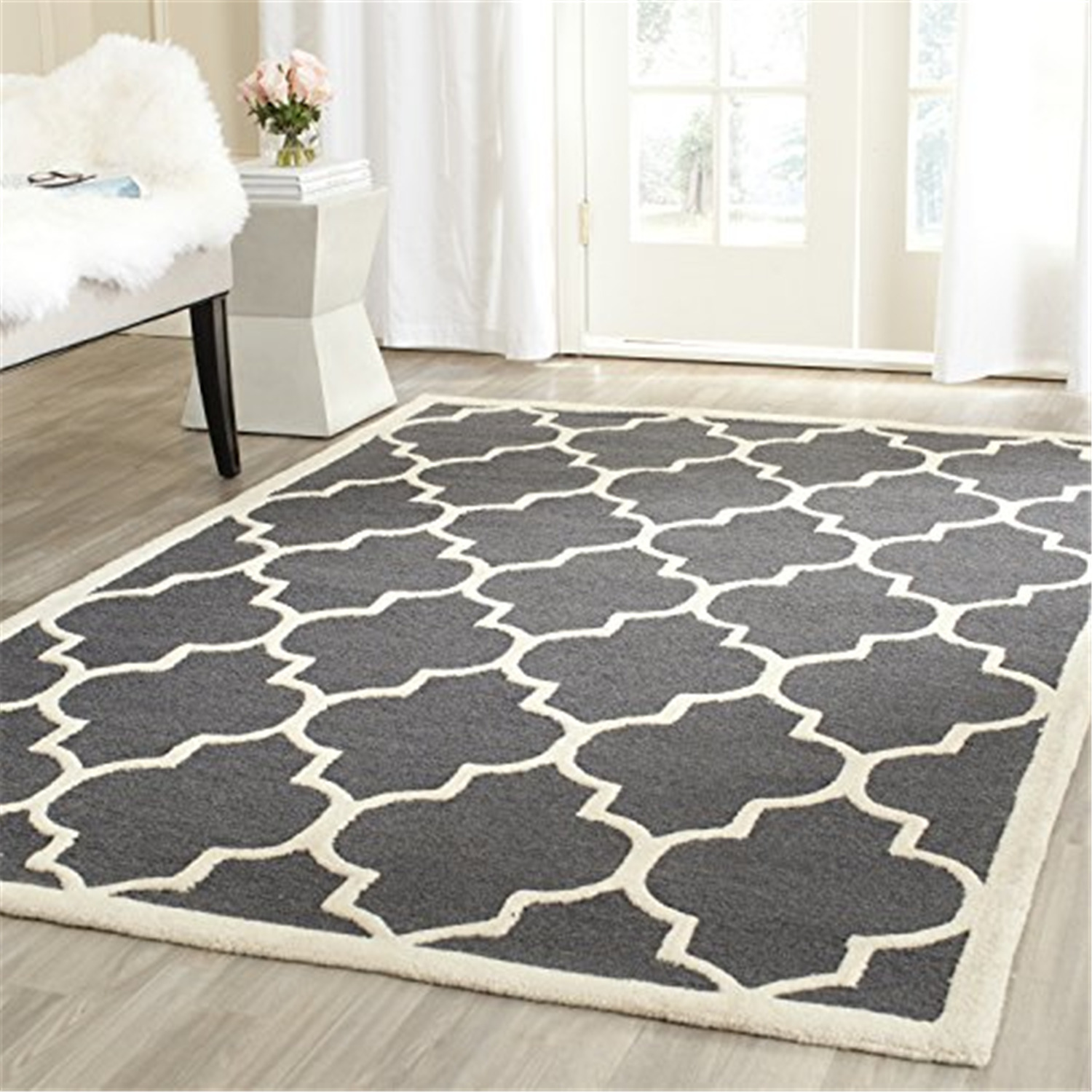 HomeStock Rococo Radiance Collection Handcrafted Geometric Wool Runner ...