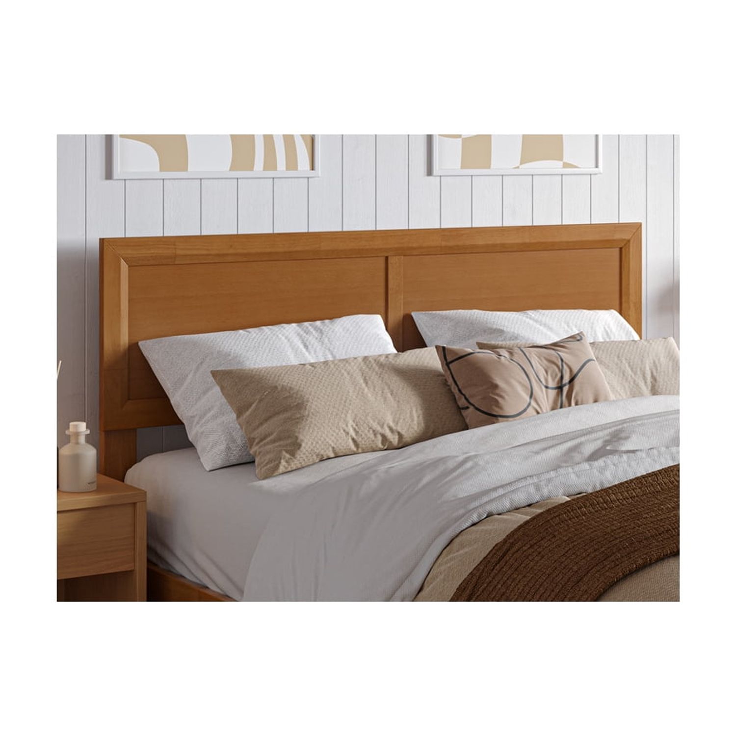HomeStock Rococo Radiance Full Solid Wood Headboard in Light Toffee ...