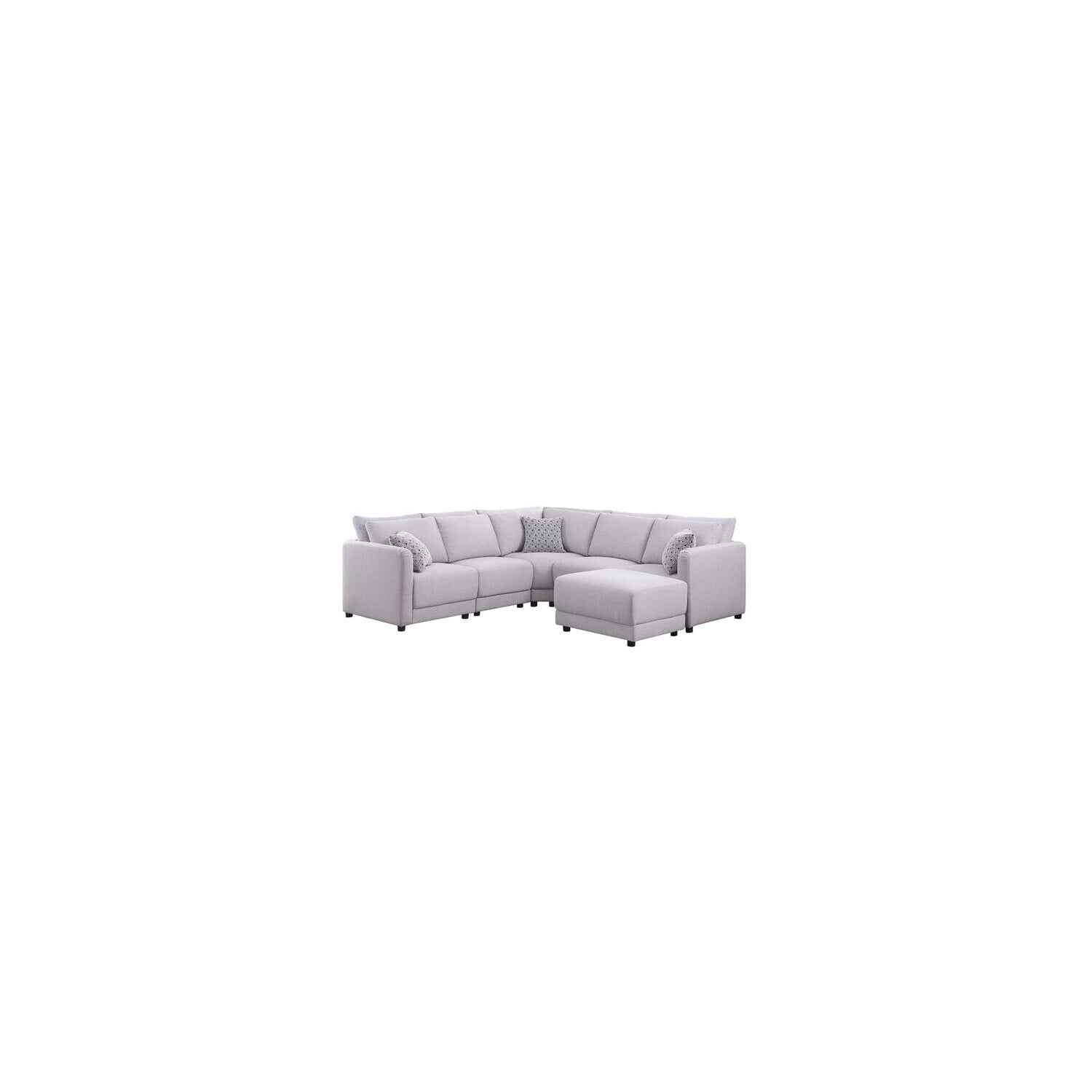HomeStock Rococo Radiance Light Gray Linen Fabric Reversible L-Shape ...