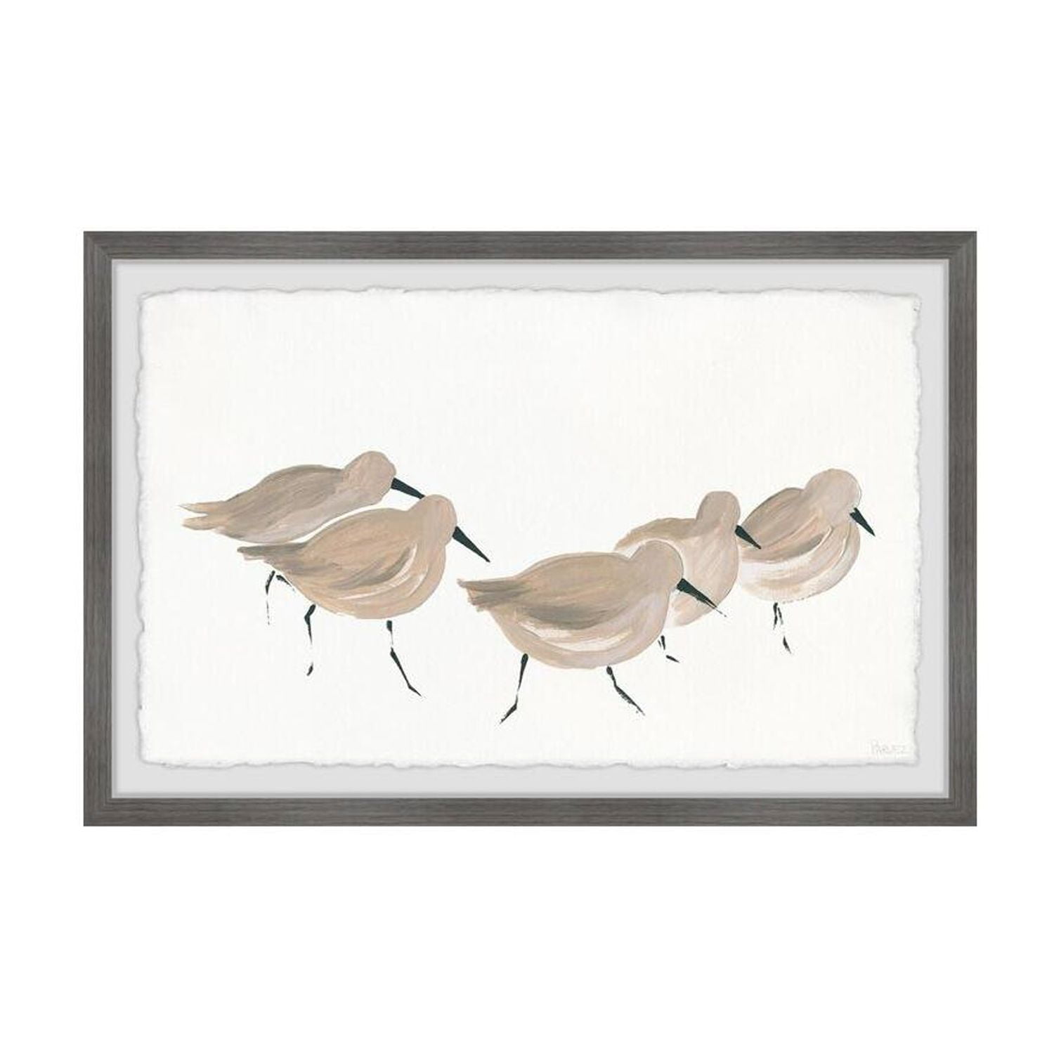 HomeStock Rococo Radiance Little Brown Birds Framed Painting Print ...