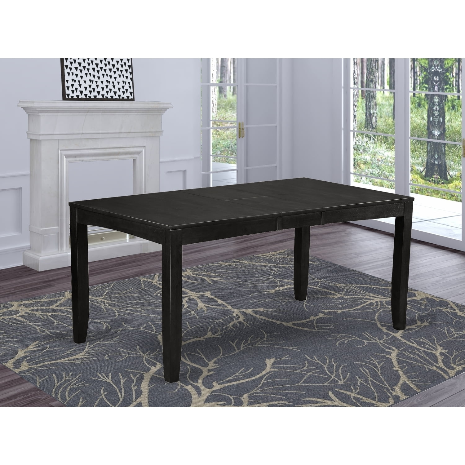 Rectangular Dining Table with Butterfly Leaf Espresso Finish Compact ...