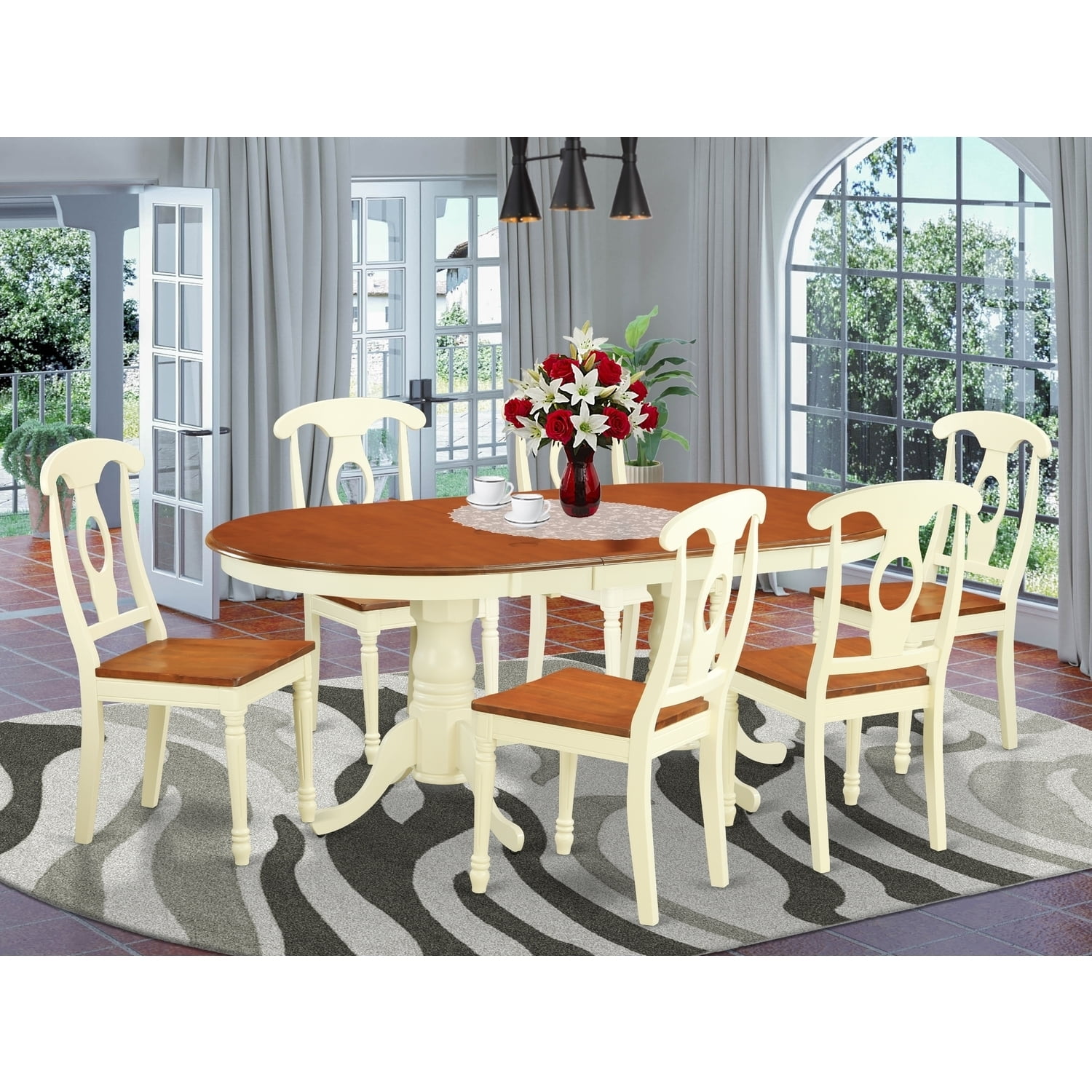 Rustic Dining Room Set - Ranch Style Table & Chairs for 8 - Kitchen ...