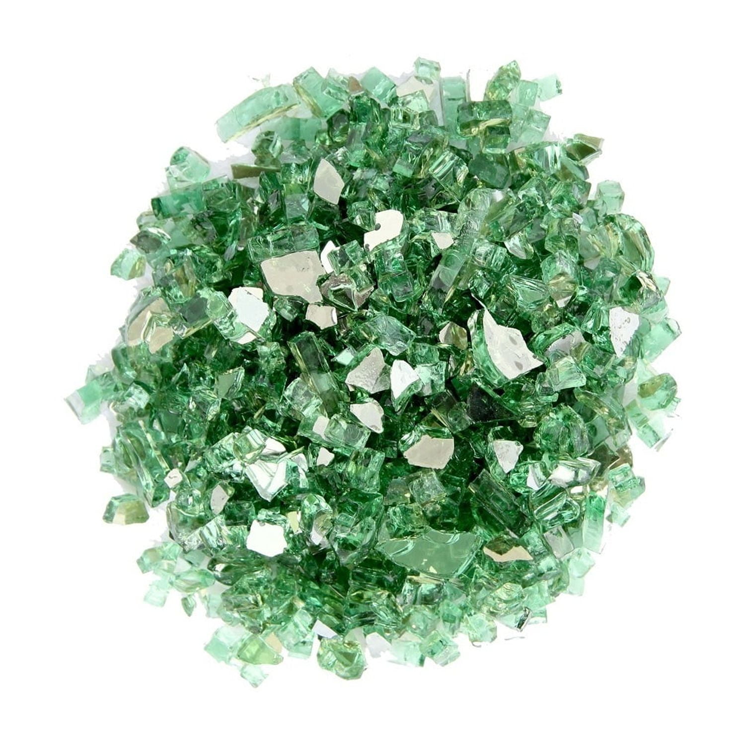 HomeStock Rustic Ranch Reflective Green Fire Pit Glass - 10 Pounds, 0. ...